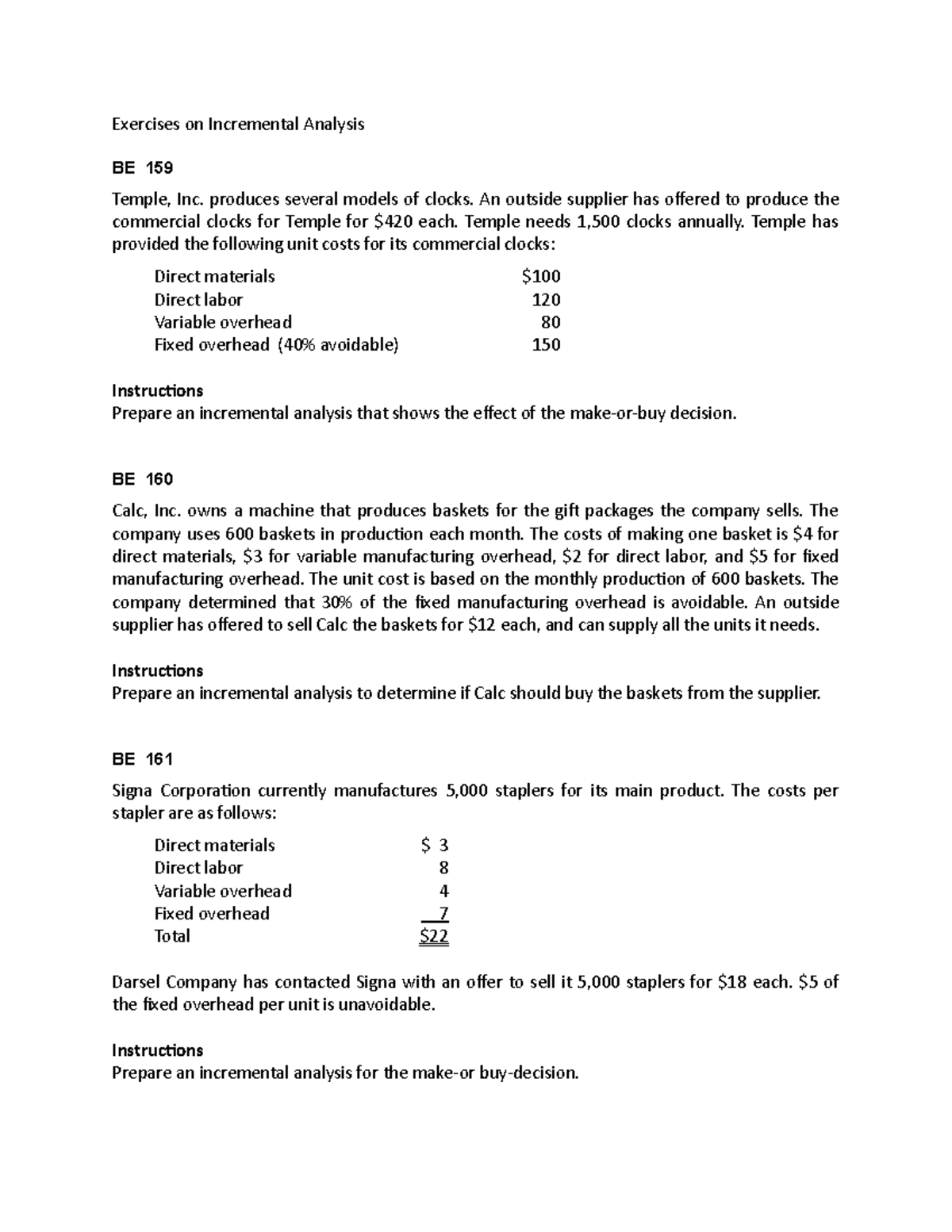 Exercises-Incremental-Analysis - Exercises on Incremental Analysis BE ...