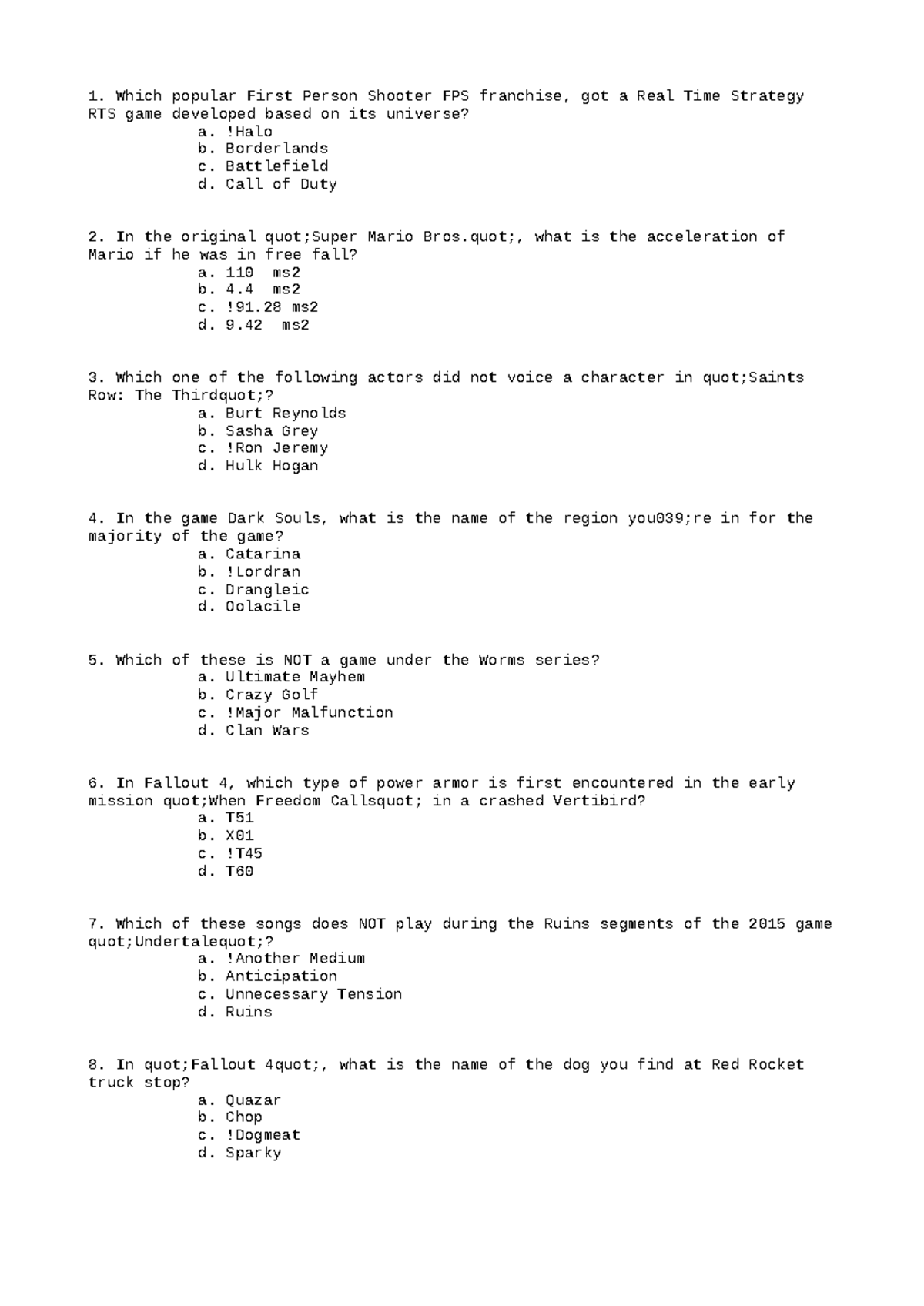 EDU209 Draft Spring 2021 5 - Which popular First Person Shooter FPS ...