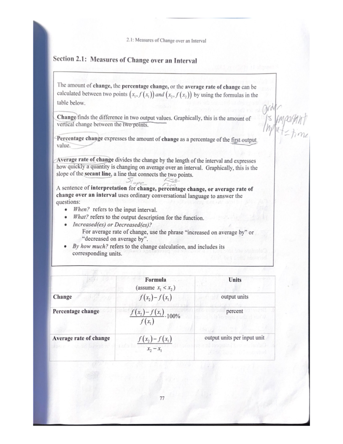 2.1 Measures of Change over an Interval - MATH1020 - Studocu