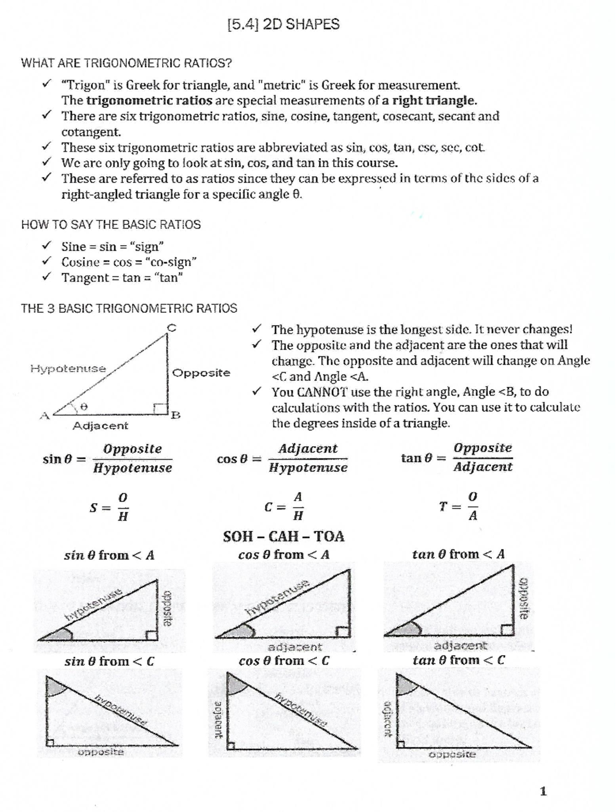 2D Shapes - Notes - Studocu