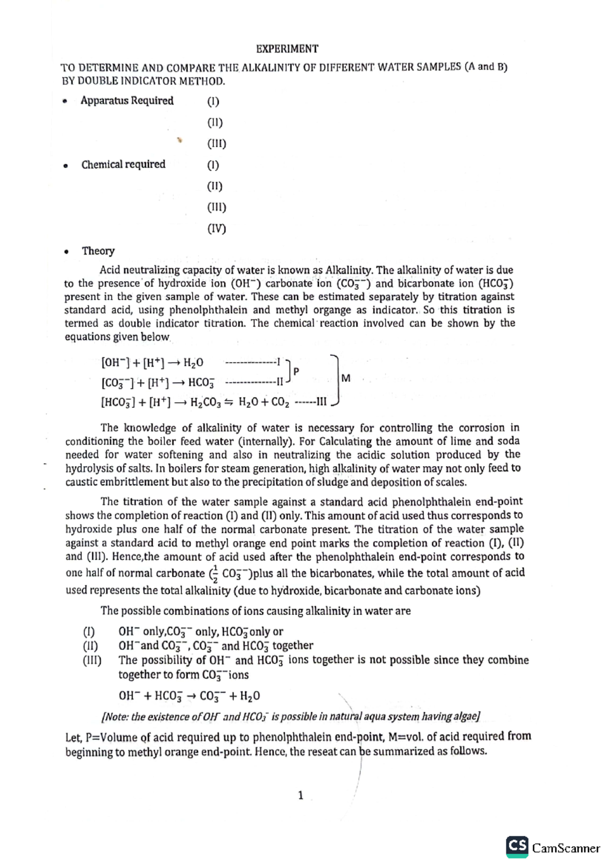 Chemistry LAB Manual - EXPERIMENT TO DETERMINE AND COMPARE THE ...