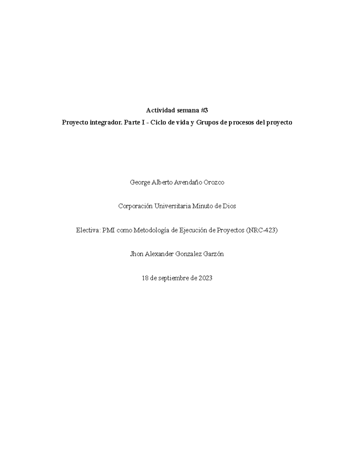 Avendaño george proyectointegrador 1 - Actividad semana # Proyecto ...