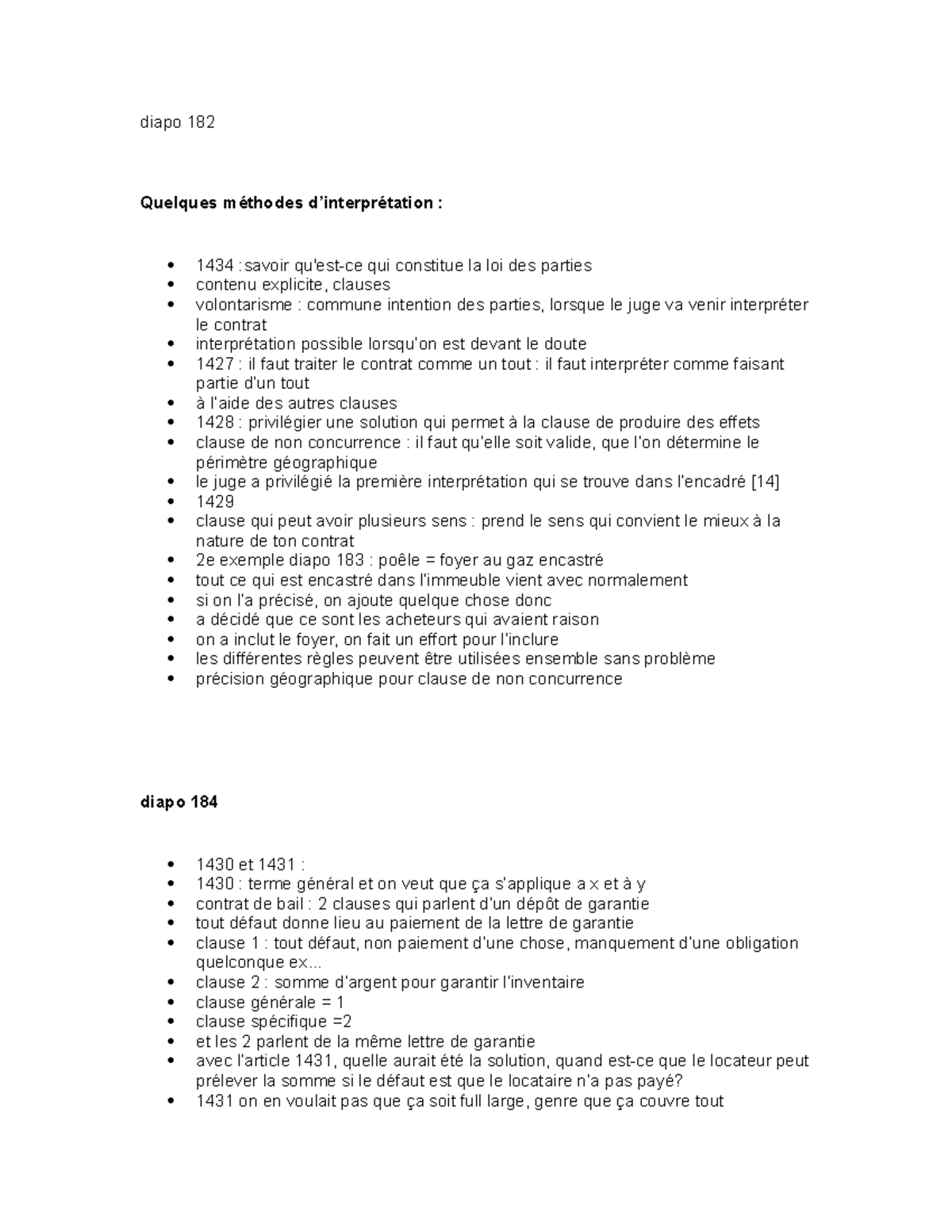 Obligation 1-10 - diapo 182 Quelques méthodes d’interprétation : 1434 ...