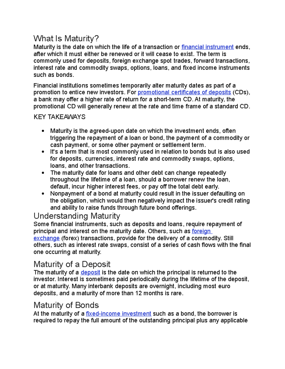 Maturity - hgvyfcdxszxrdctfvgbhgvc - What Is Maturity? Maturity is the ...