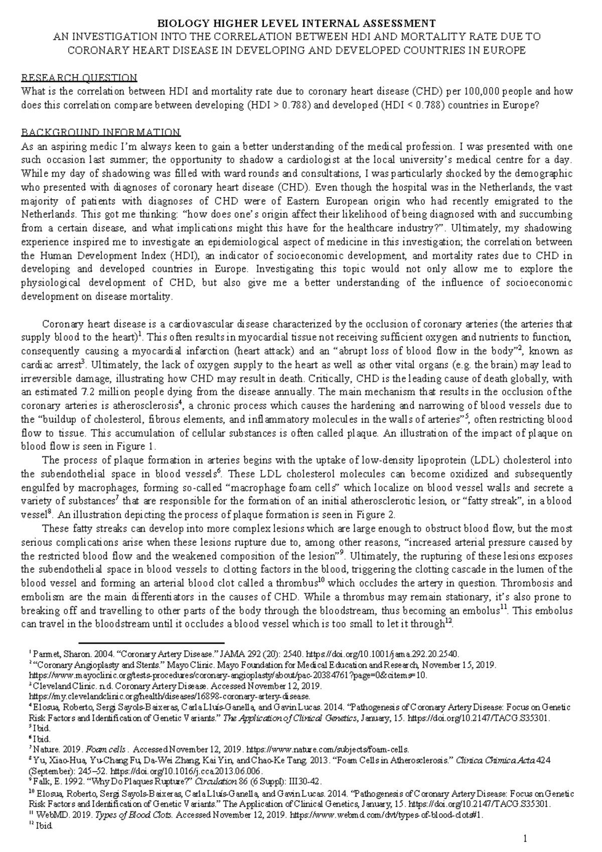 Sample bio ia hl nov 2019 - BIOLOGY HIGHER LEVEL INTERNAL ASSESSMENT AN ...