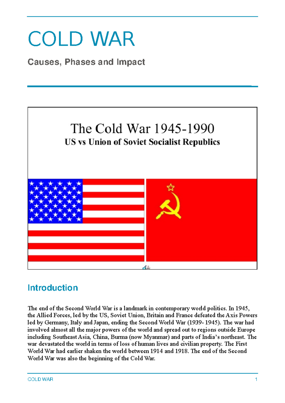 Cold war - Cold war - COLD WAR Causes, Phases and Impact ...