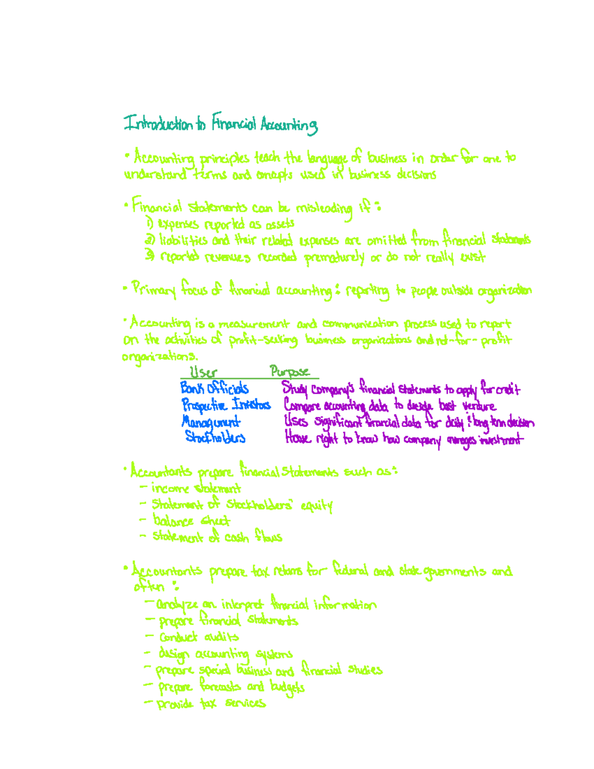 Principles of Accounting Study Notes ...