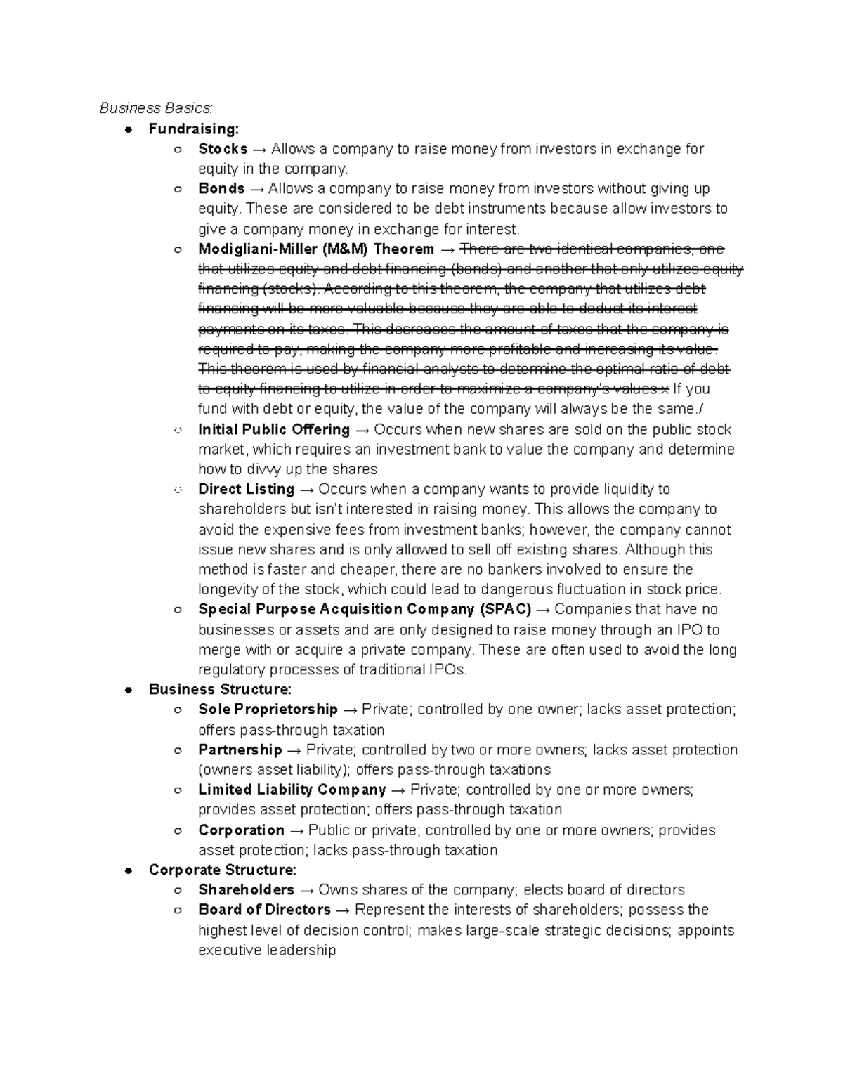 MGT 100 Exam 1 Review - Detailed summary of content needed for exam 1 ...