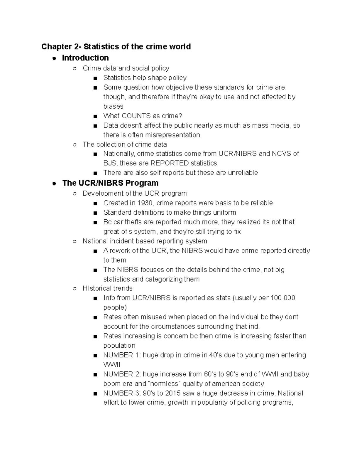 Crim Chapter 2 Statistics of the Crime World - Chapter 2- Statistics of ...