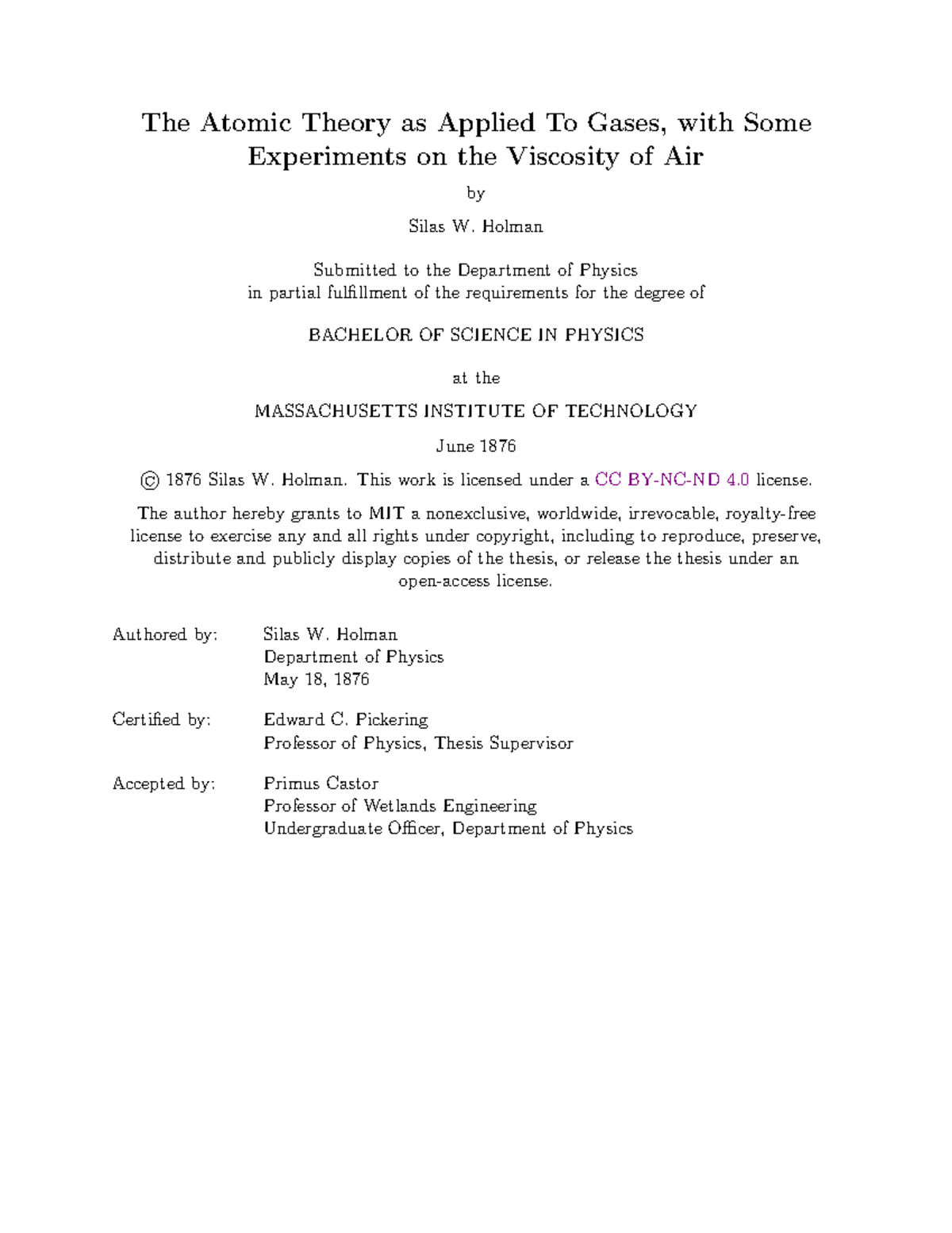 MIT-Thesis - The Atomic Theory as Applied To Gases, with Some ...