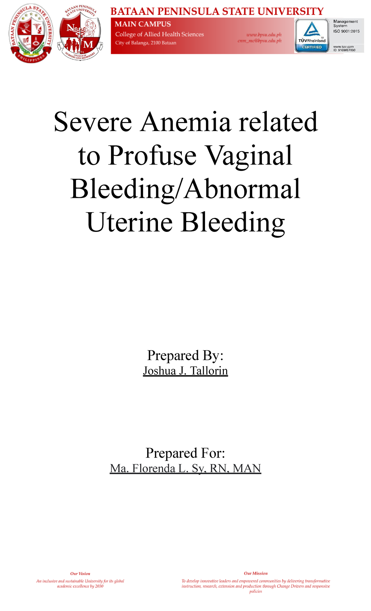 anemia severe anemia - Severe Anemia related to Profuse Vaginal ...
