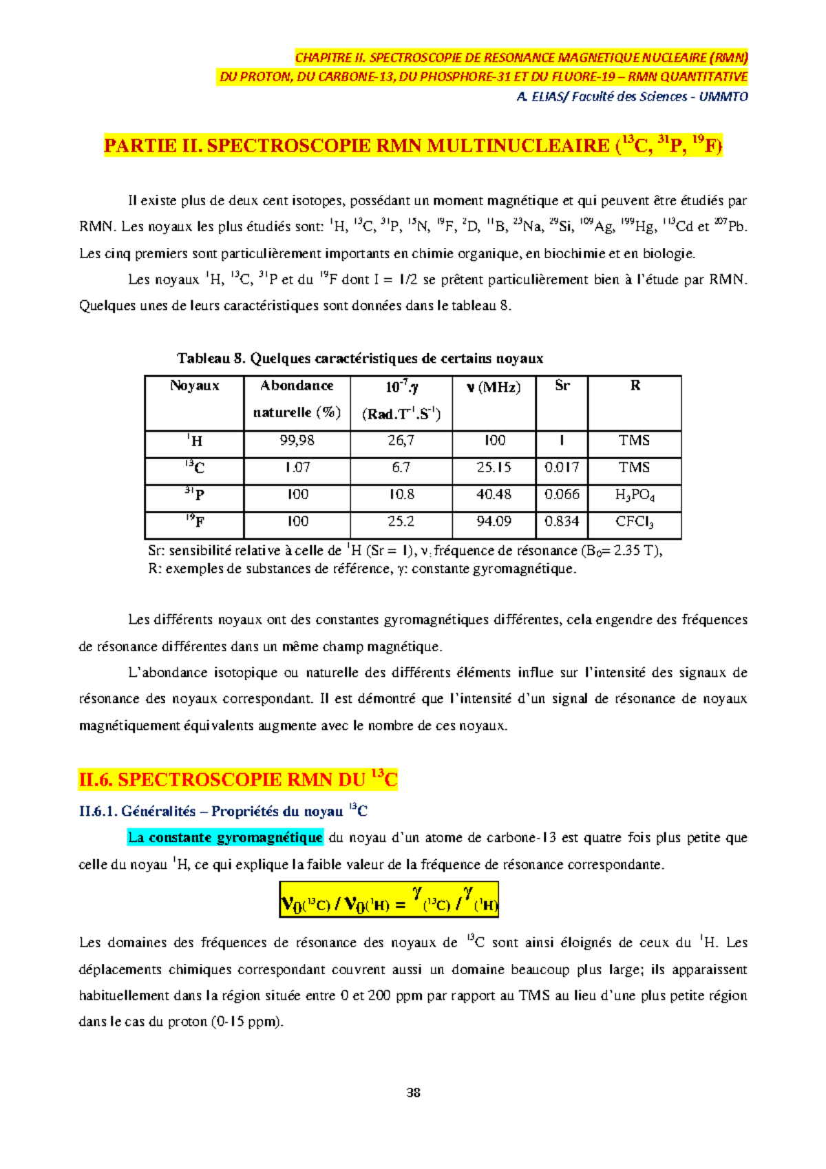 B) Partie II- RMN- Multinuc. C13-P31-F19-2020 - DU PROTON, DU CARBONE ...