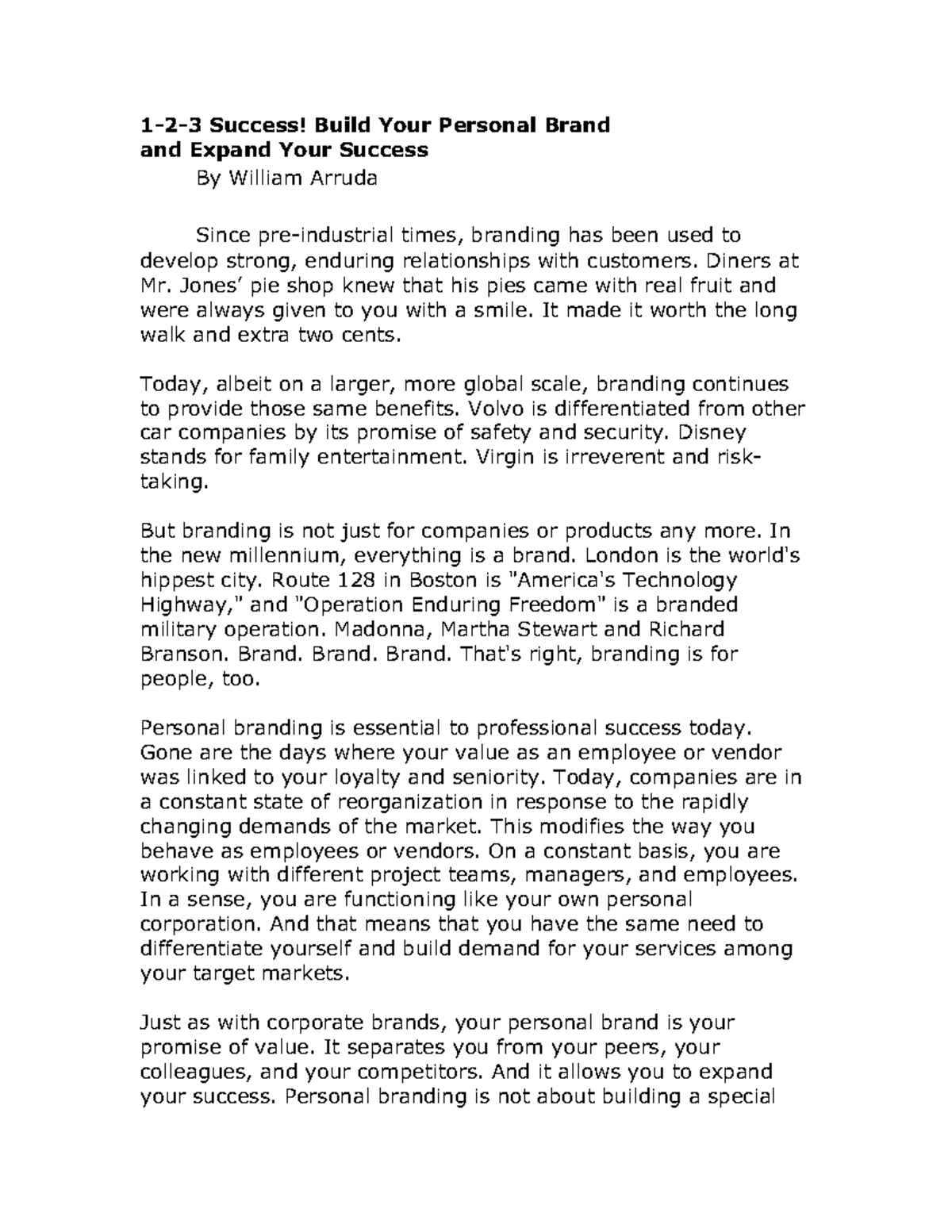 123 Success - jfkg - 1-2-3 Success! Build Your Personal Brand and ...