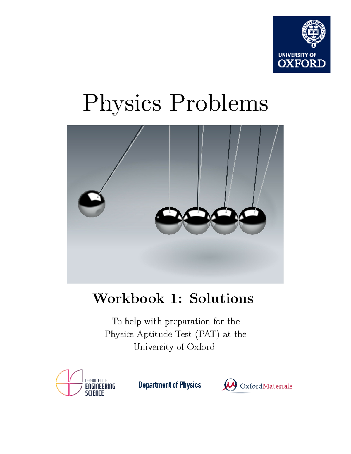 Solutions 1 - To help with preparation with Physics aptitude test - PAT ...