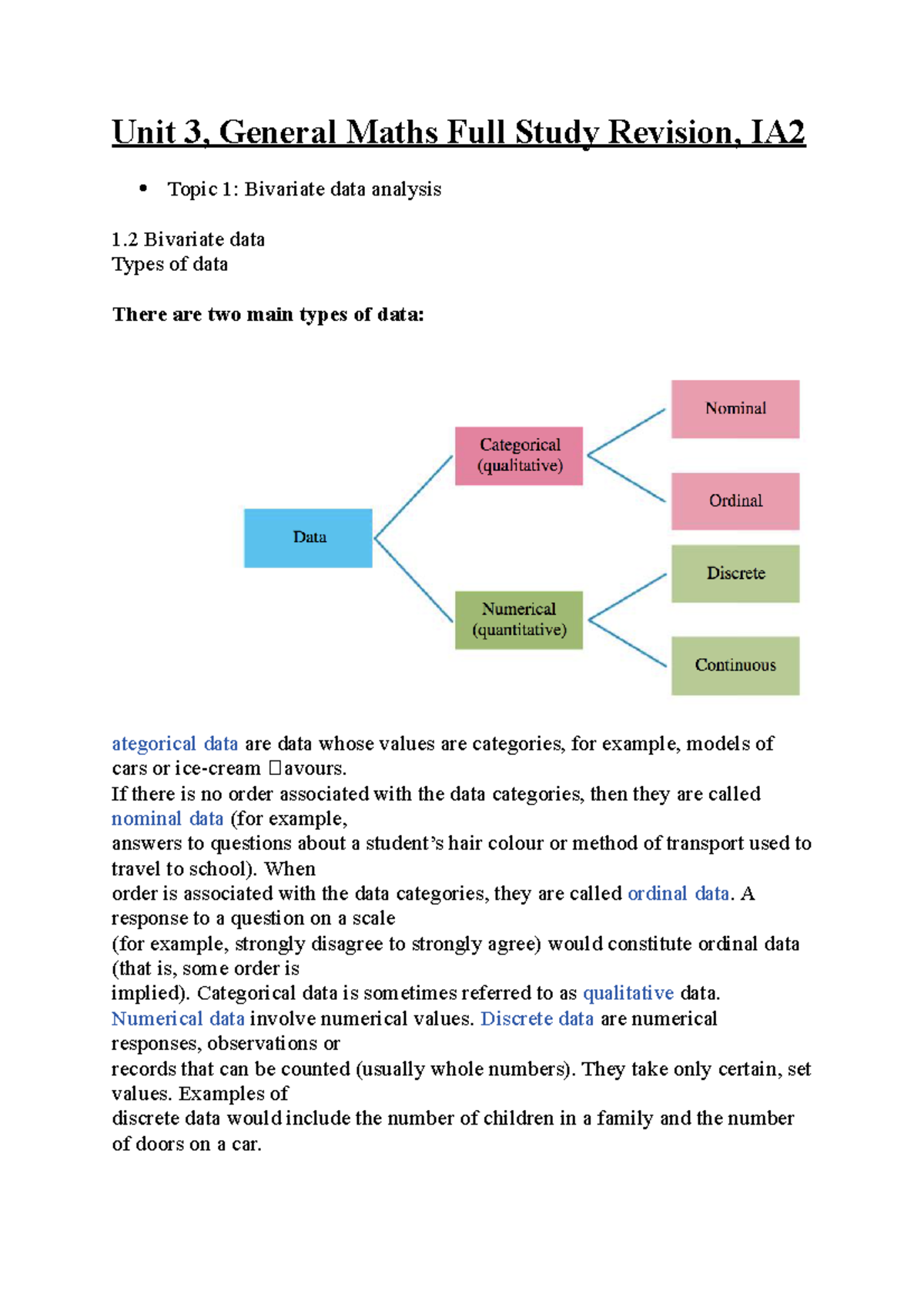 Unit 3 Maths Study, 10 - Unit 3, General Maths Full Study Revision, IA ...