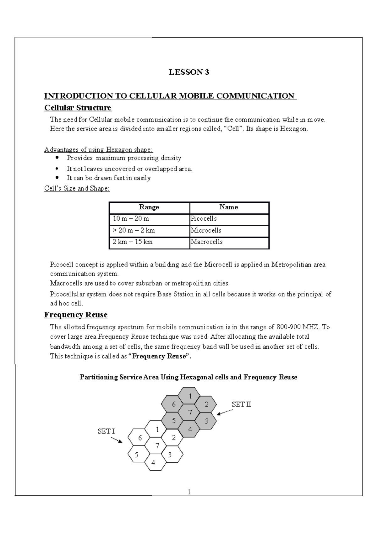 Lesson 3- Introcution TO Cellular Mobile Communication - LESSON 3 ...