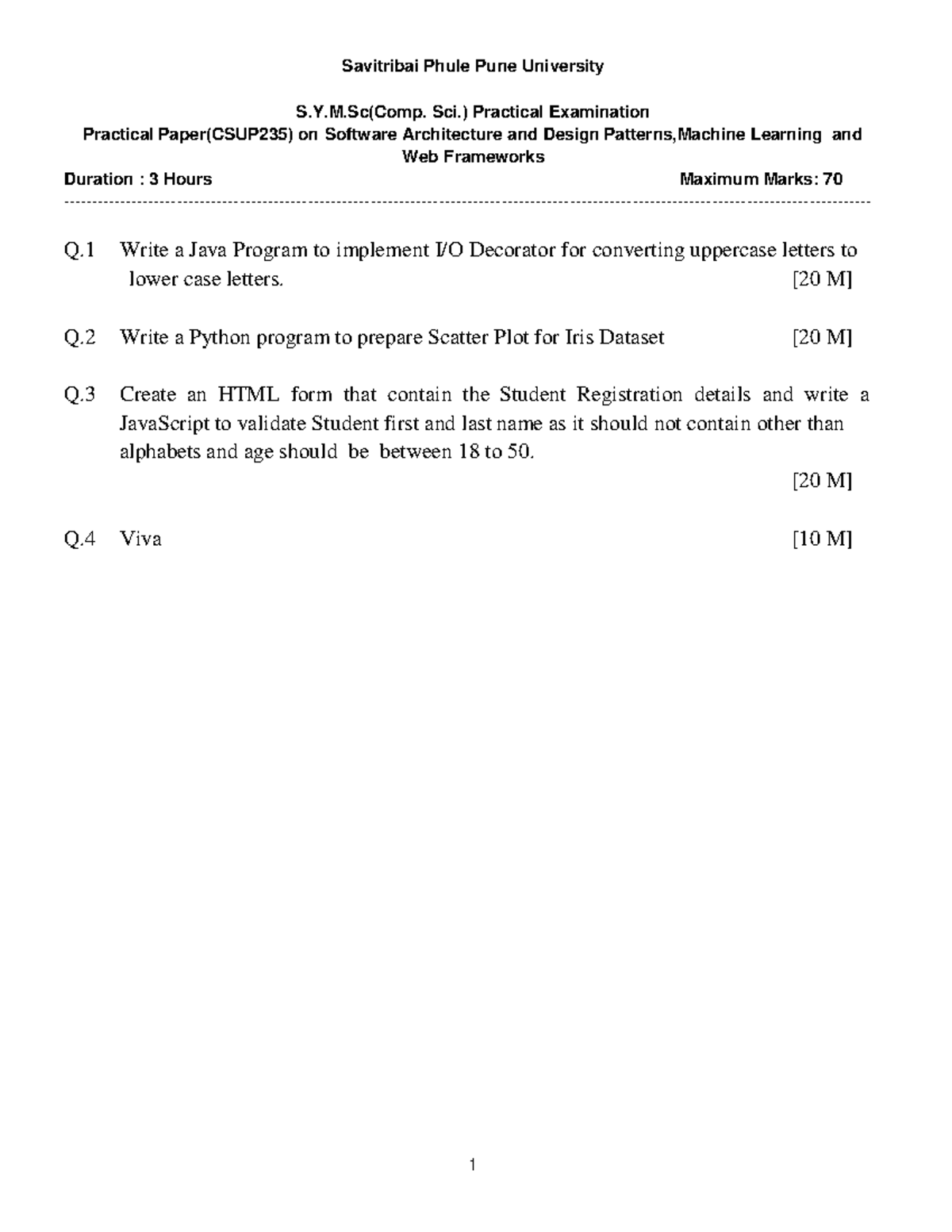 Practical Slips - vgjhglhgjg - S.Y.M(Comp. Sci.) Practical Examination Practical Paper(CSUP235 ...