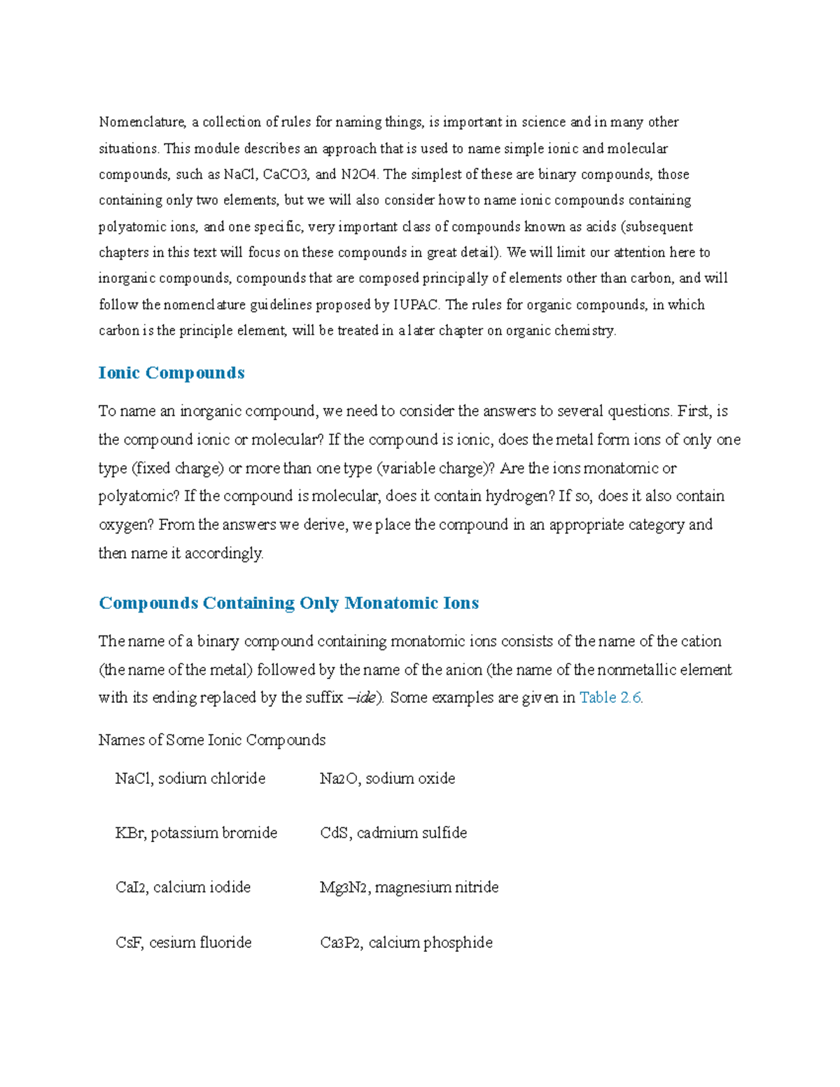 CHEM 101 Lecture 13 - Nomenclature, a collection of rules for naming ...