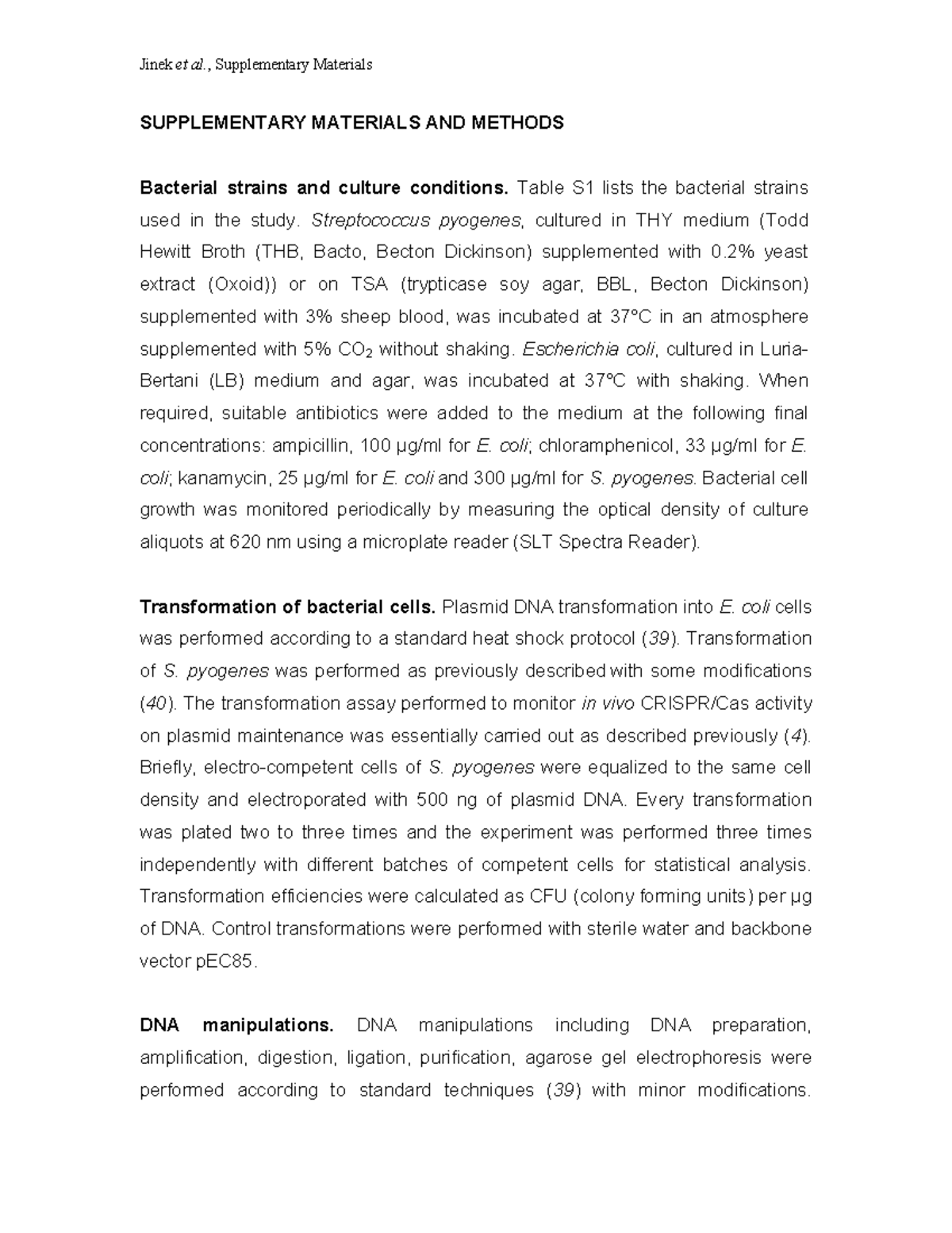 Nihms 995853-supplement-Supplement - SUPPLEMENTARY MATERIALS AND METHODS Bacterial strains and ...