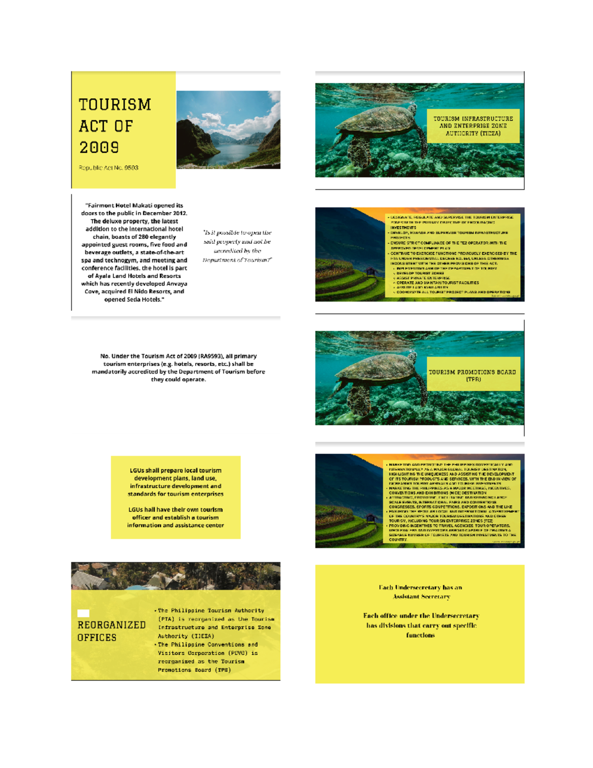 Tourism ACT OF 2009 - PPT - TOURISM TOURISM INFRASTRUCTURE ACT OF AND ...