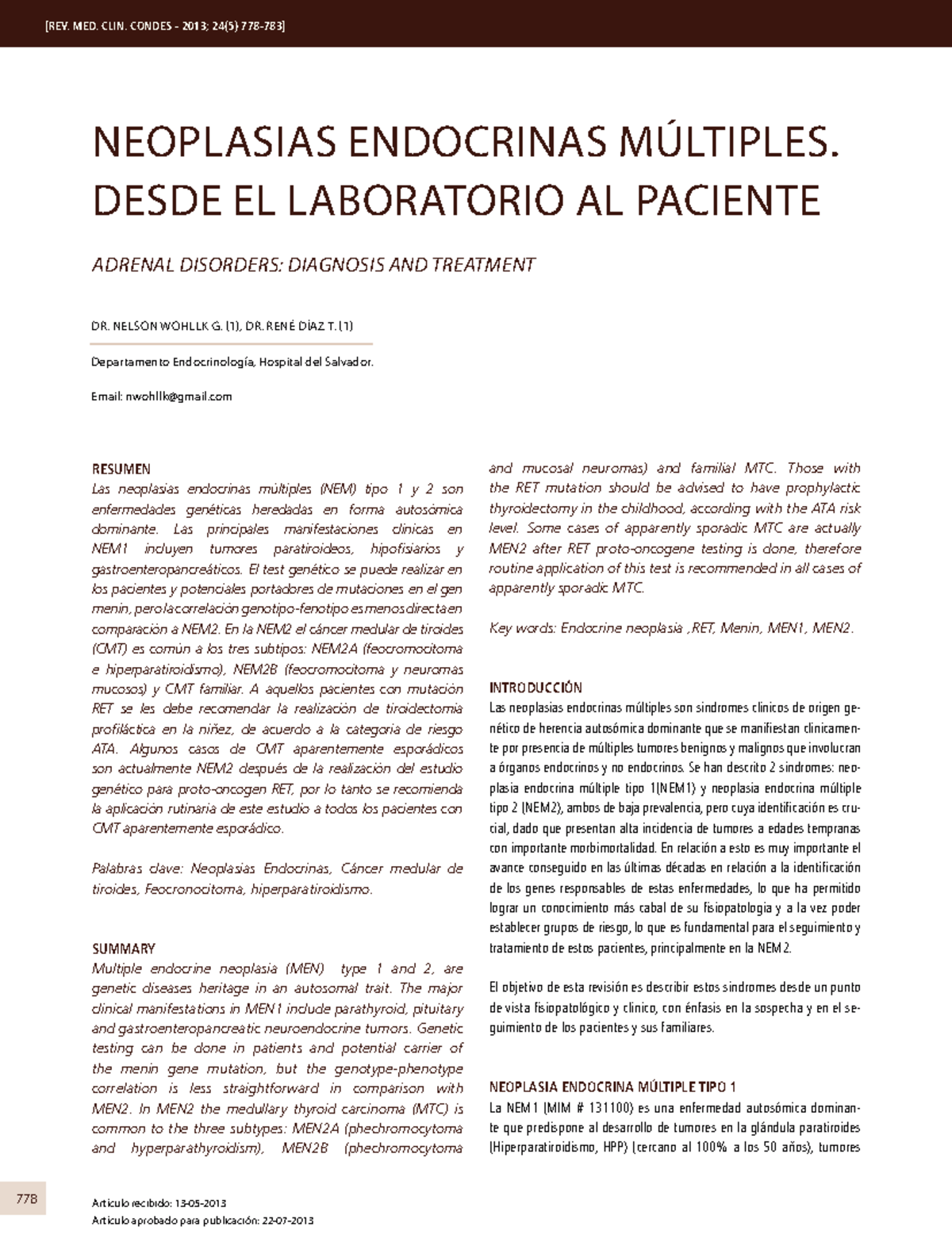 Neoplasias endocrinas multiples - Las principales manifestaciones ...