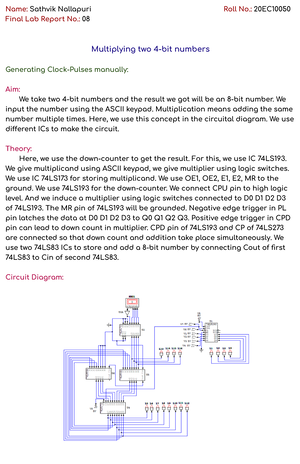 Addition using ASCII keypad and 7-segment display - Name:Sathvik ...