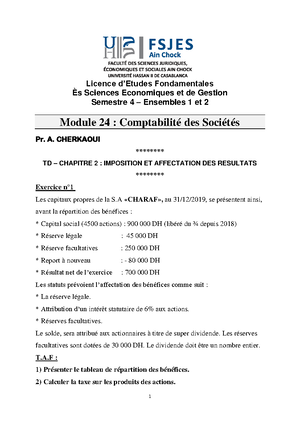 CPC - EXERCICE CPC AVEC CORRIGEE - Comptabilité générale - Studocu