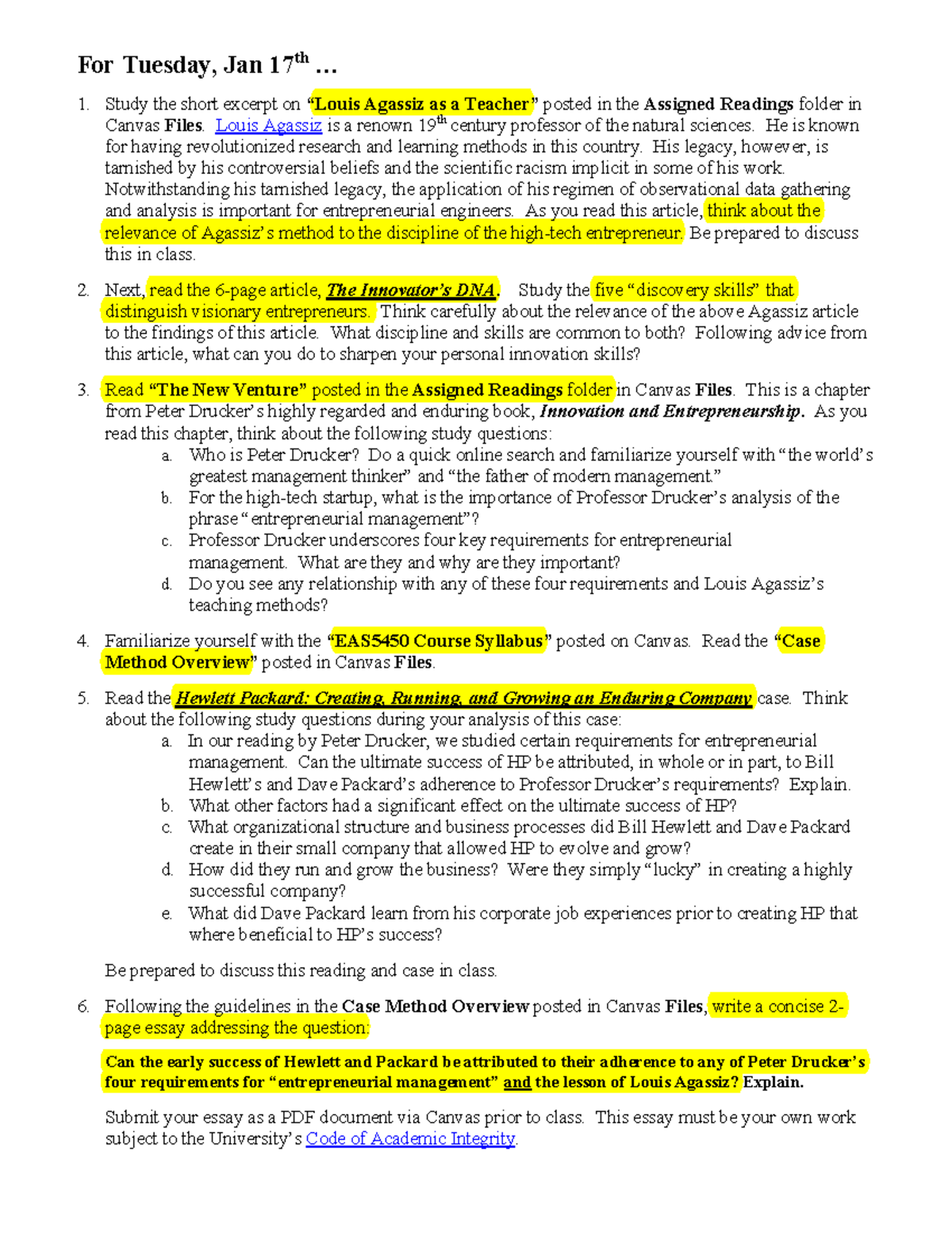 First 2 page writing assignment - For Tuesday, Jan 17th ... Study the ...