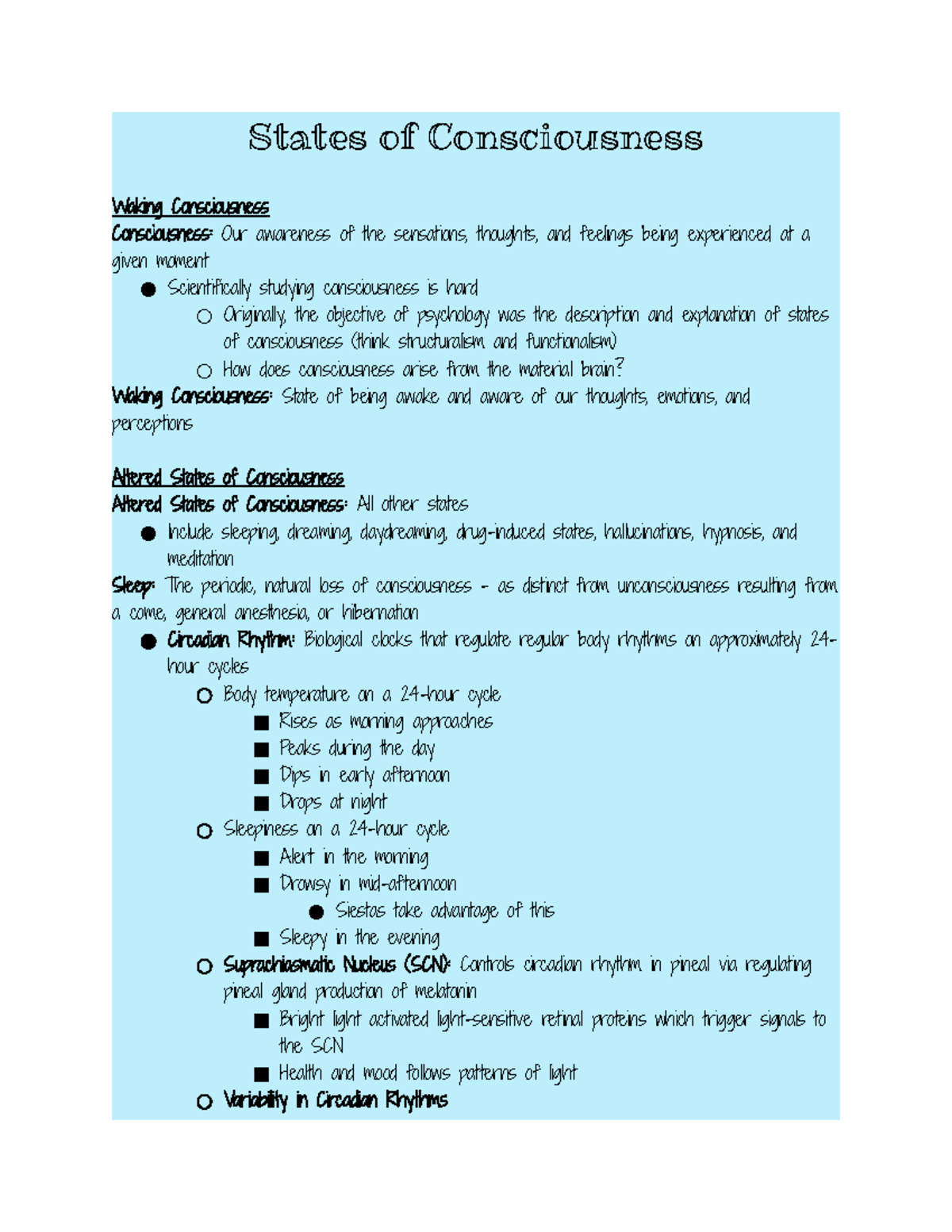 States of Consciousness - Studocu