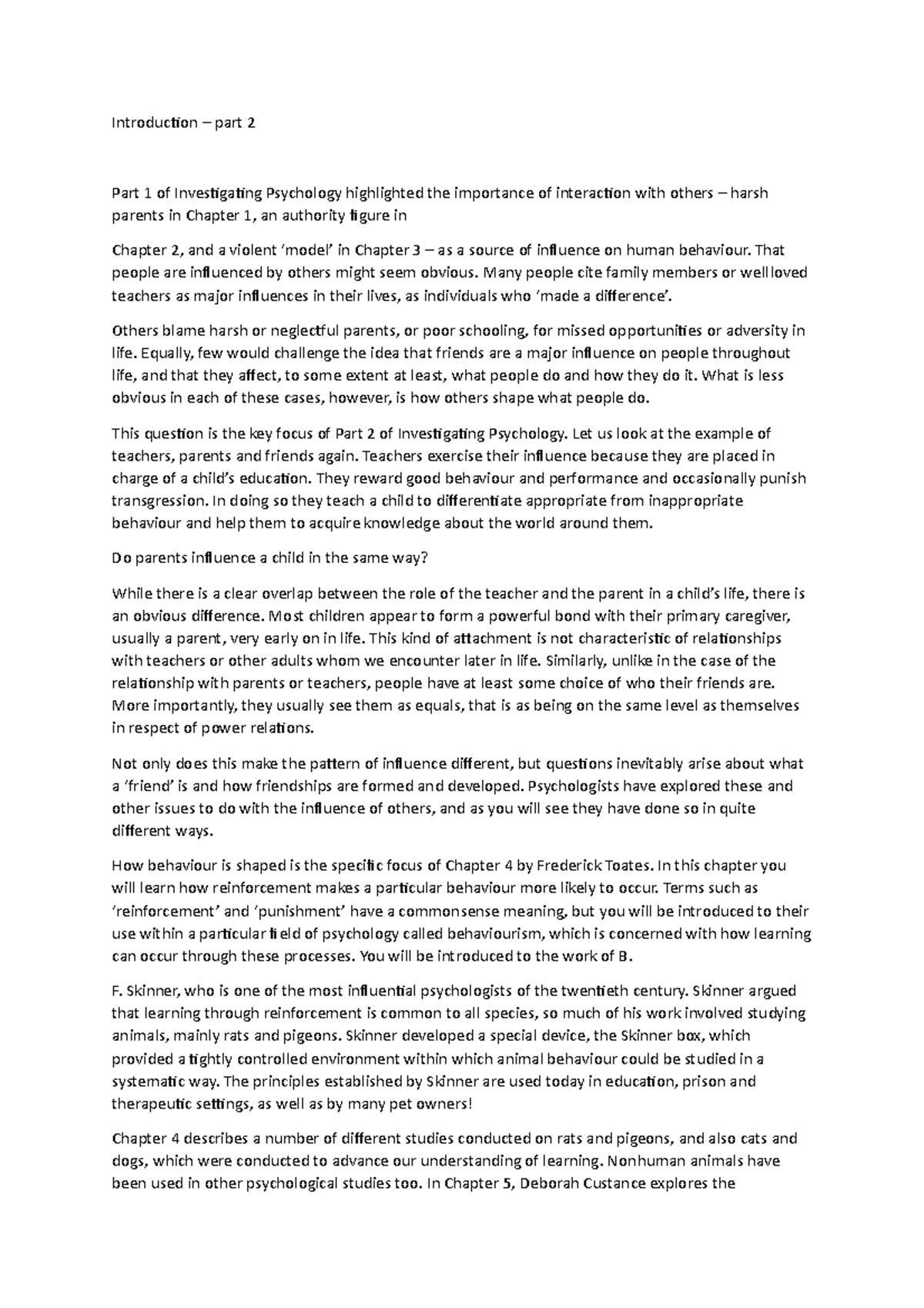 Part 2 - intro - in depth notes on the investigating methods textbook ...