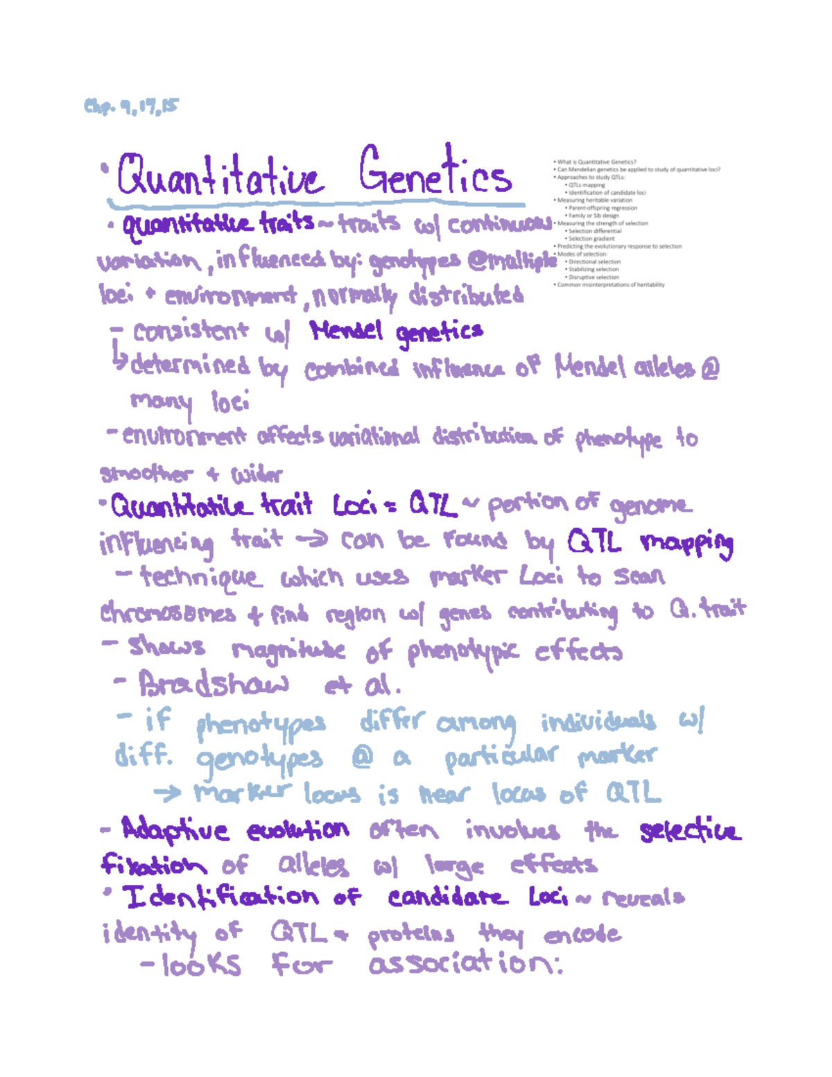 Exam 6 Study Guide - hp 9 14, QuantitativeGeneticse quantitativetraits ...
