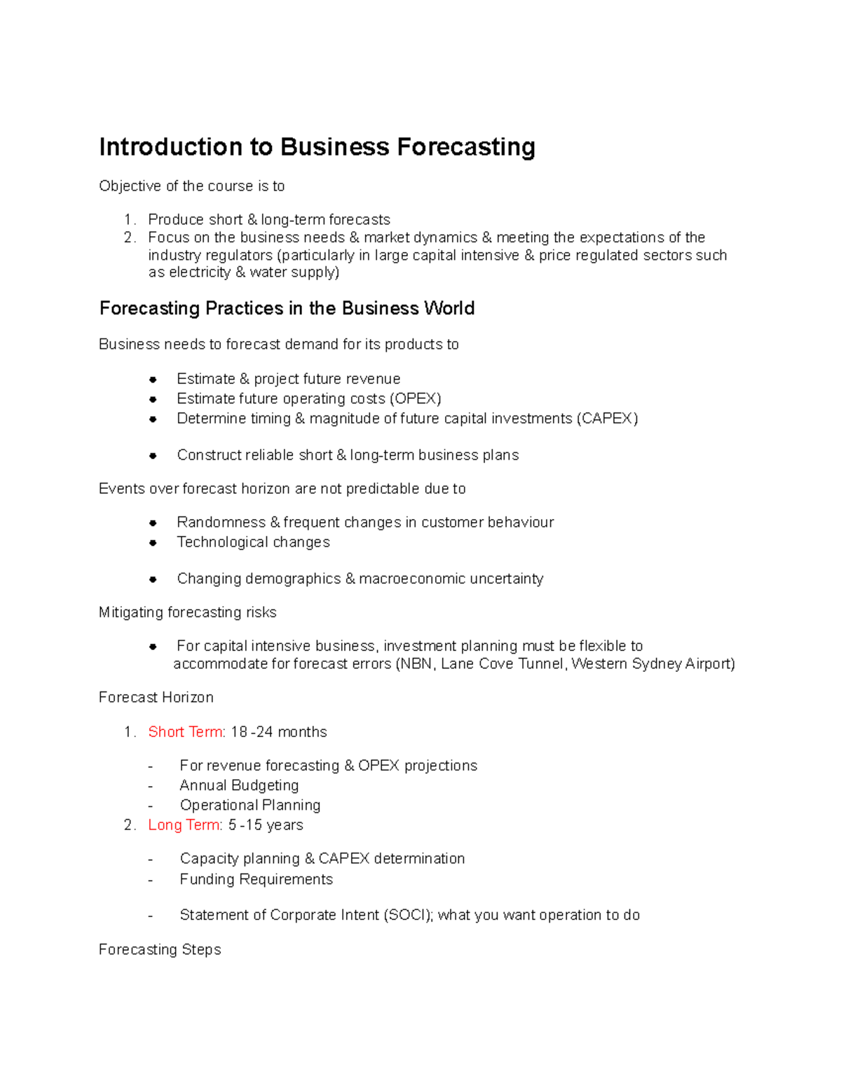 Introduction to Business Forecasting - Introduction to Business ...
