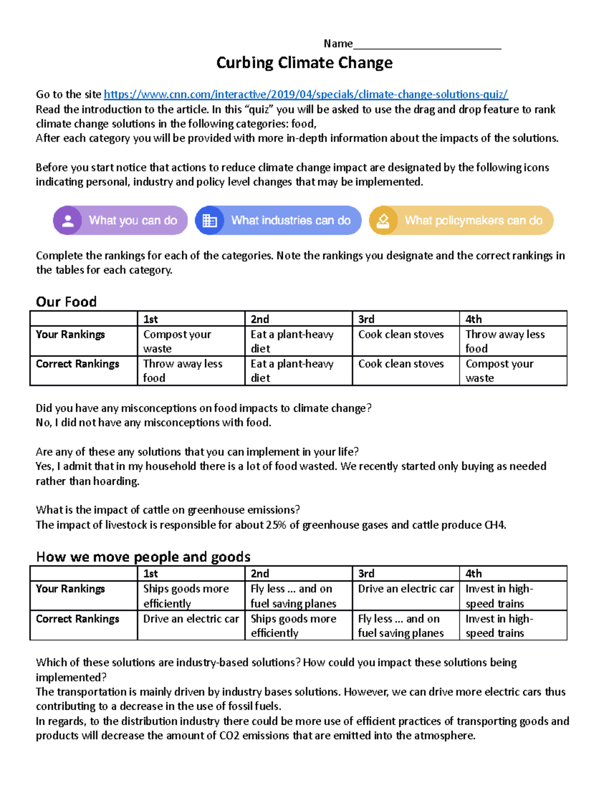 Climate solutions assignment - Curbing Climate Change Go to the site ...