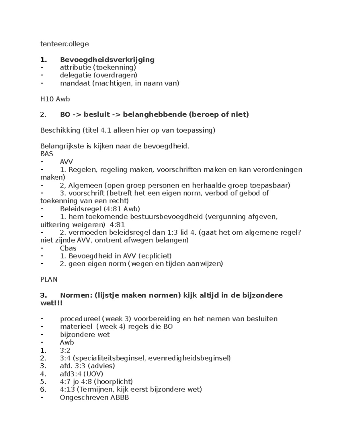 Tenteercollege bestuursprocesrecht II A 2018 - tenteercollege Bevoegdheidsverkrijging ...