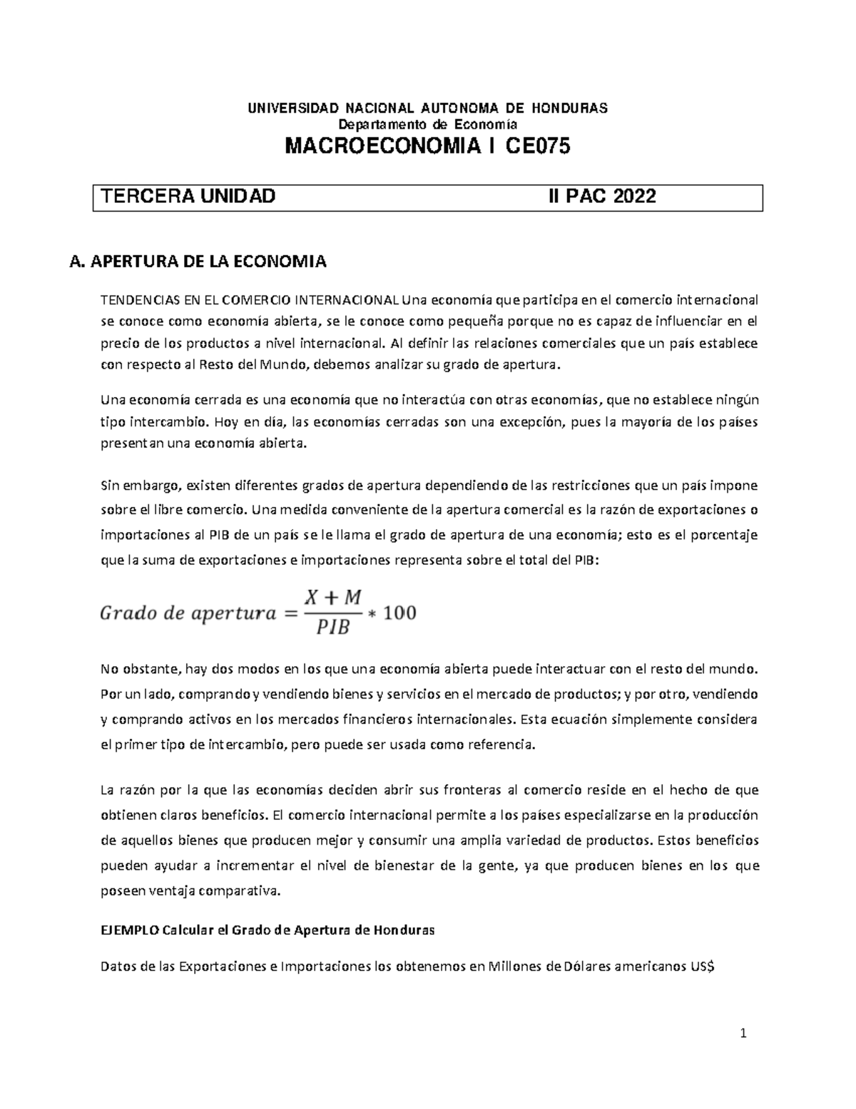 Material de Tercera Unidad Macroeconomia Economia Abierta - TERCERA UNIDAD II PAC 2022 ...