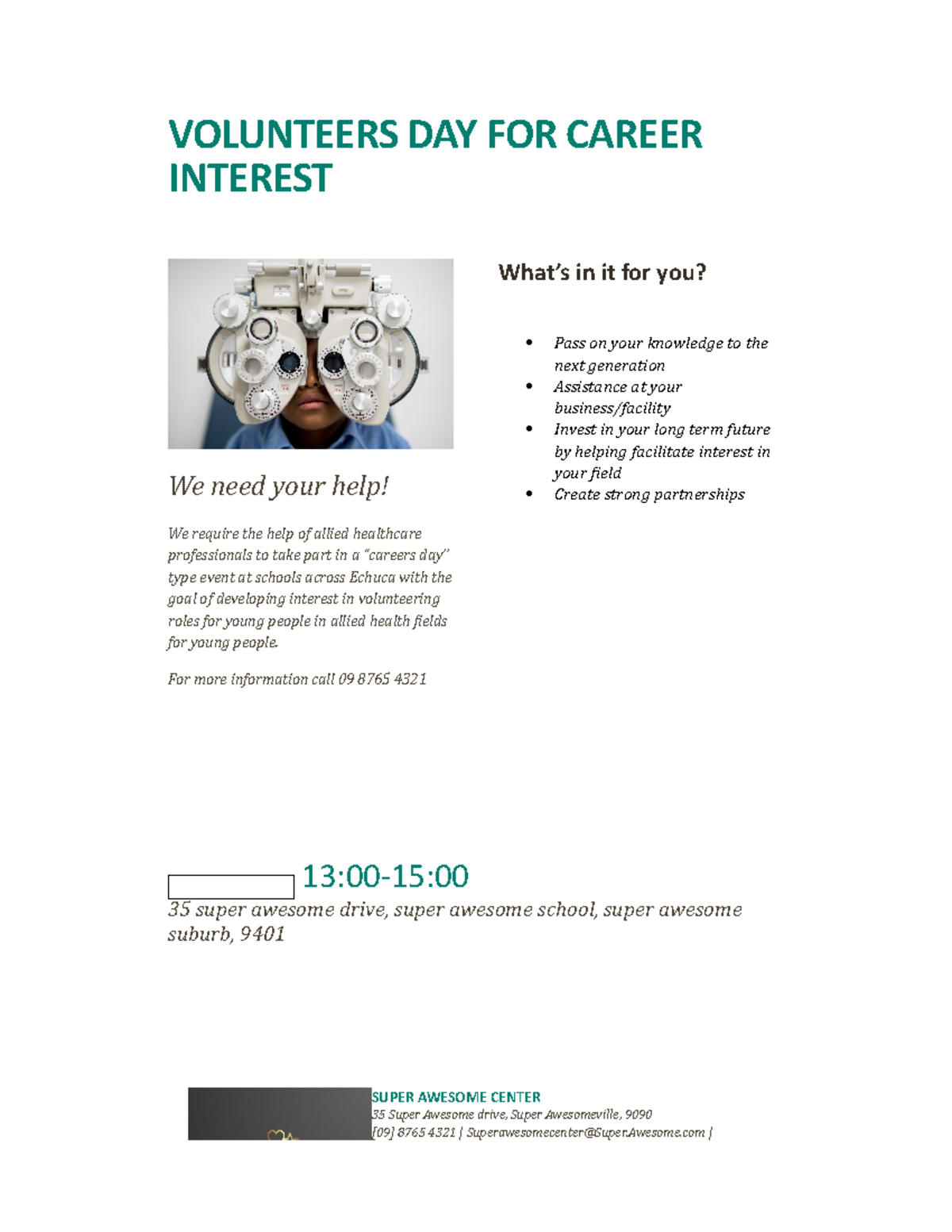 Volunteers day for career interest - VOLUNTEERS DAY FOR CAREER INTEREST ...