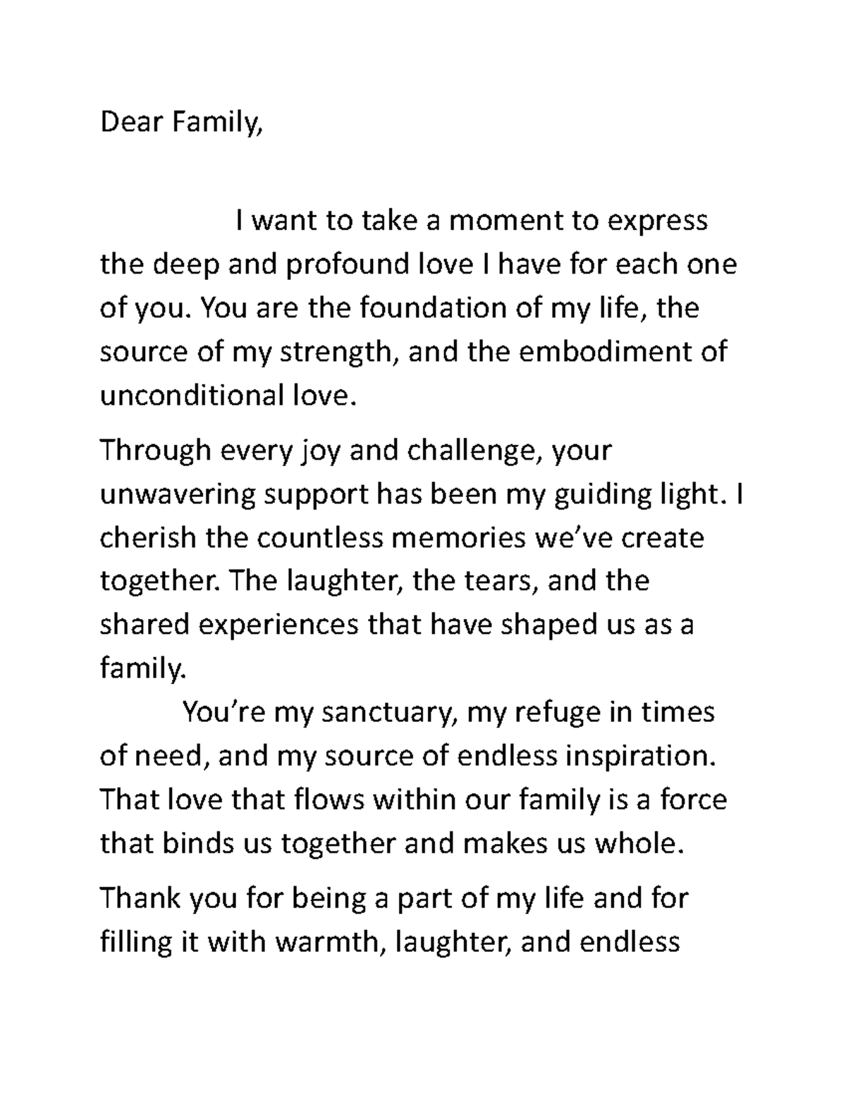 Dear-Family - i want that document - Dear Family, I want to take a ...