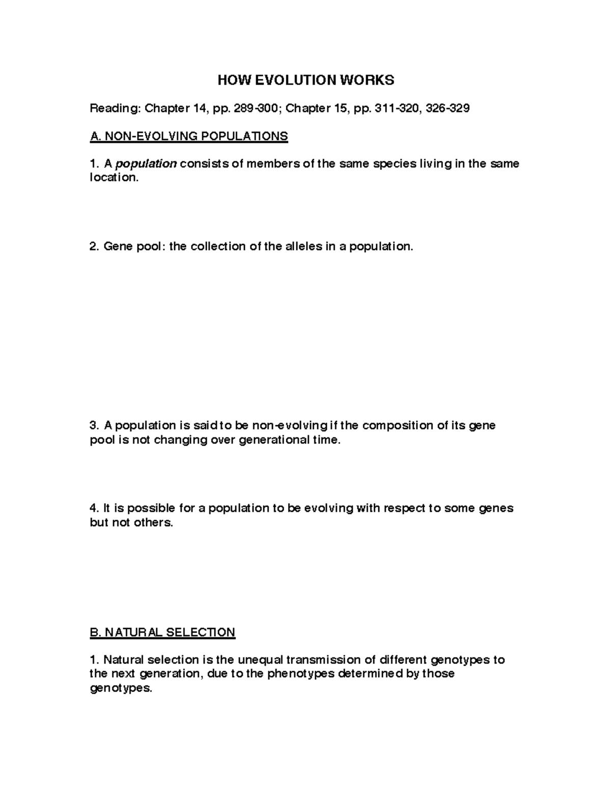 H02 - How Evolution Works - pdf - HOW EVOLUTION WORKS Reading: Chapter ...