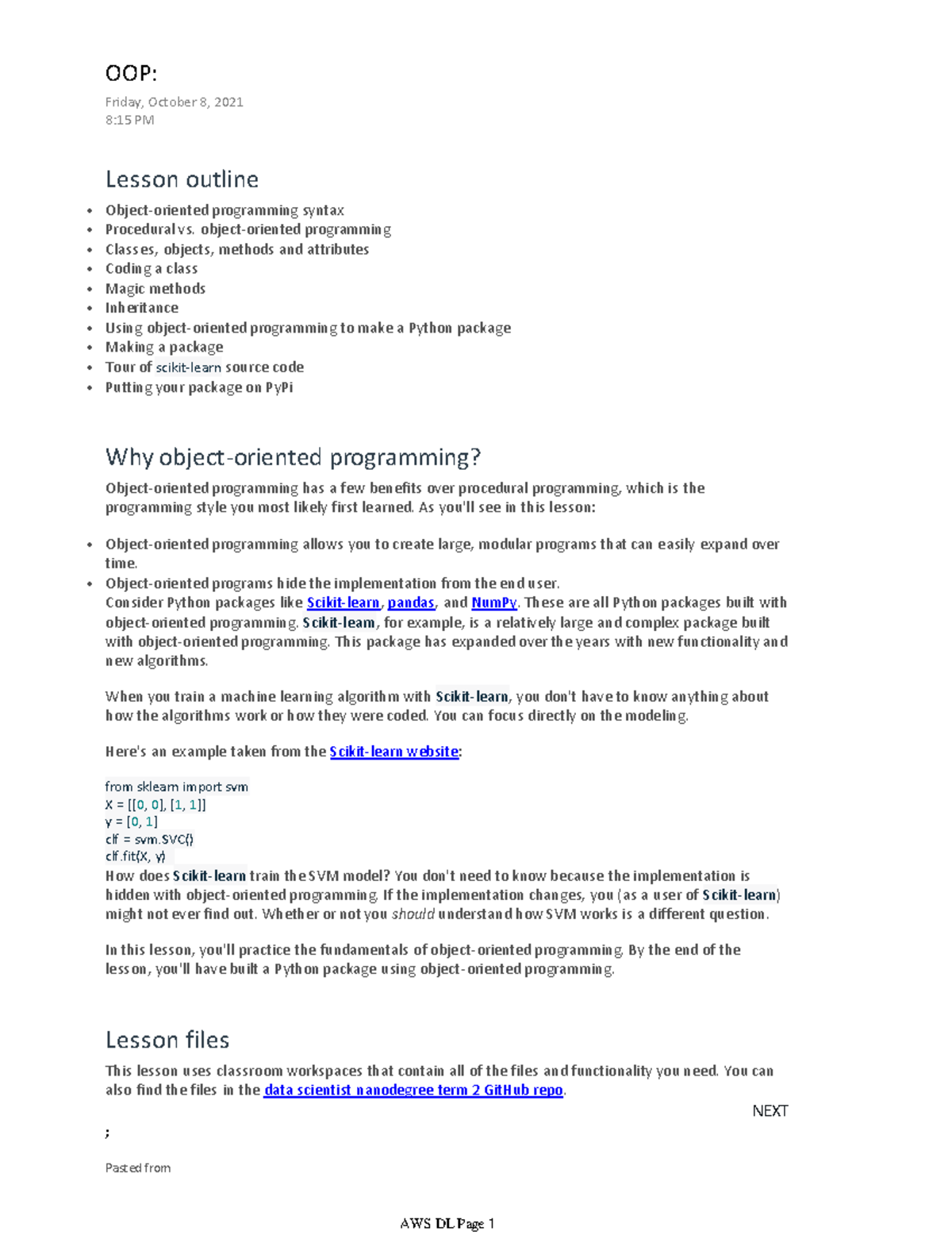 OOP OOP OOP OOP OOP OOP OOP OOP OOP OOP OOP OOP - Lesson outline Object ...