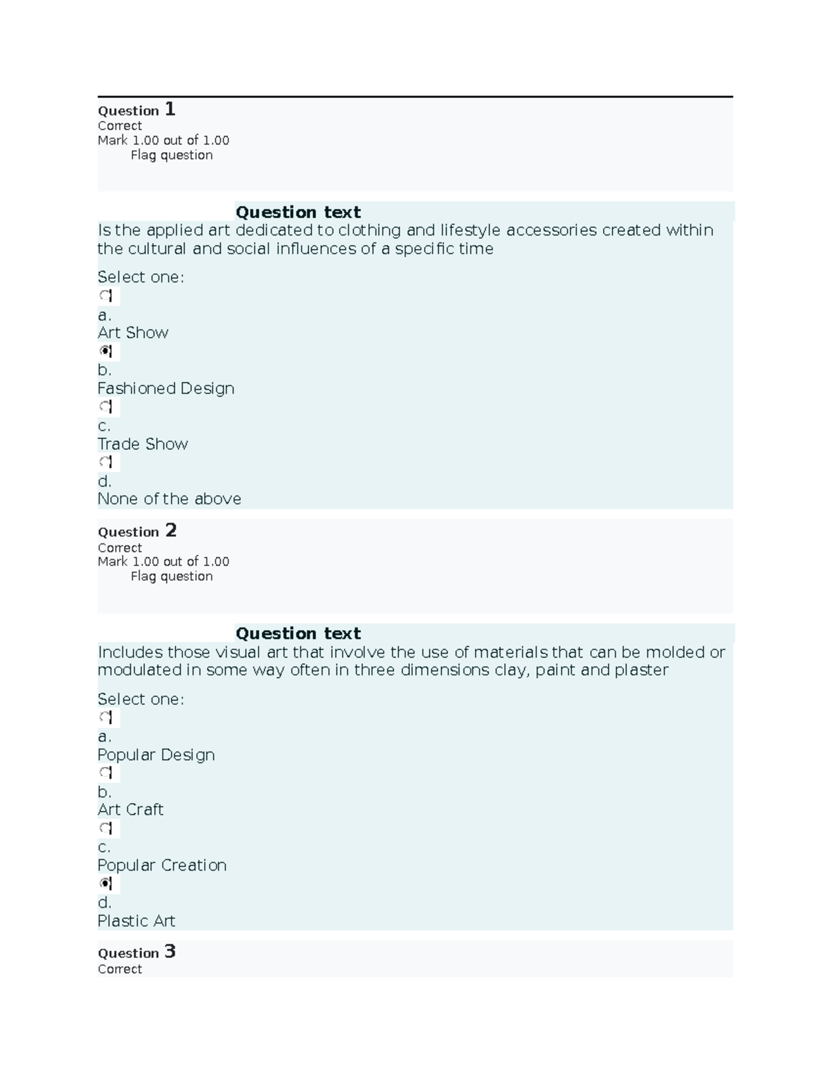 Prelim Quiz 1 - quiz 1 - Question 1 Correct Mark 1 out of 1. Flag ...