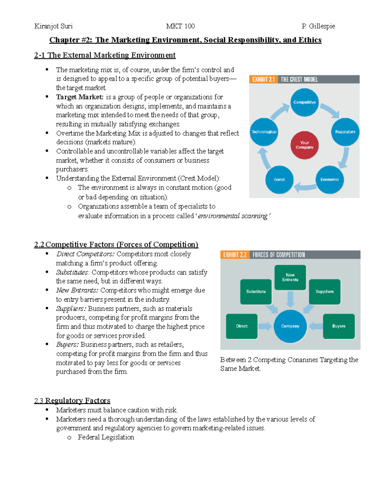 Chapter 2 The Marketing Environment, Social Responsibility, and Ethics ...