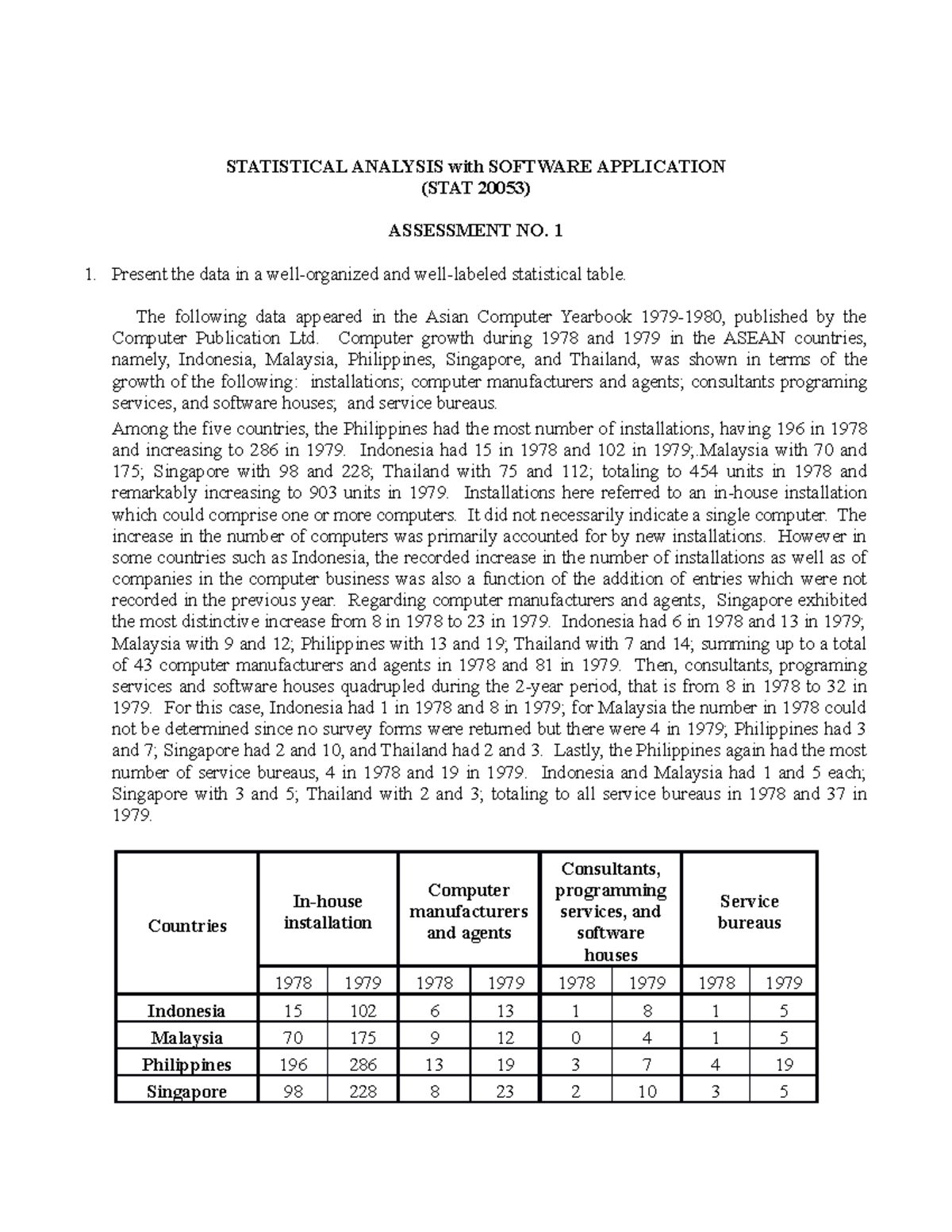Stats 2 - lecture - STATISTICAL ANALYSIS with SOFTWARE APPLICATION ...