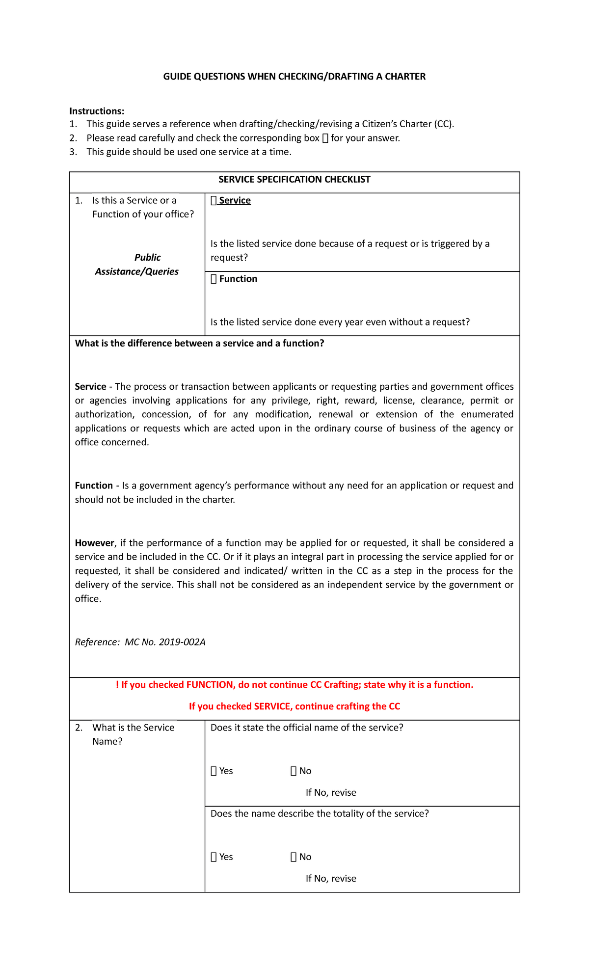 CC Workshop Design Participants 2.0 2 - GUIDE QUESTIONS WHEN CHECKING ...