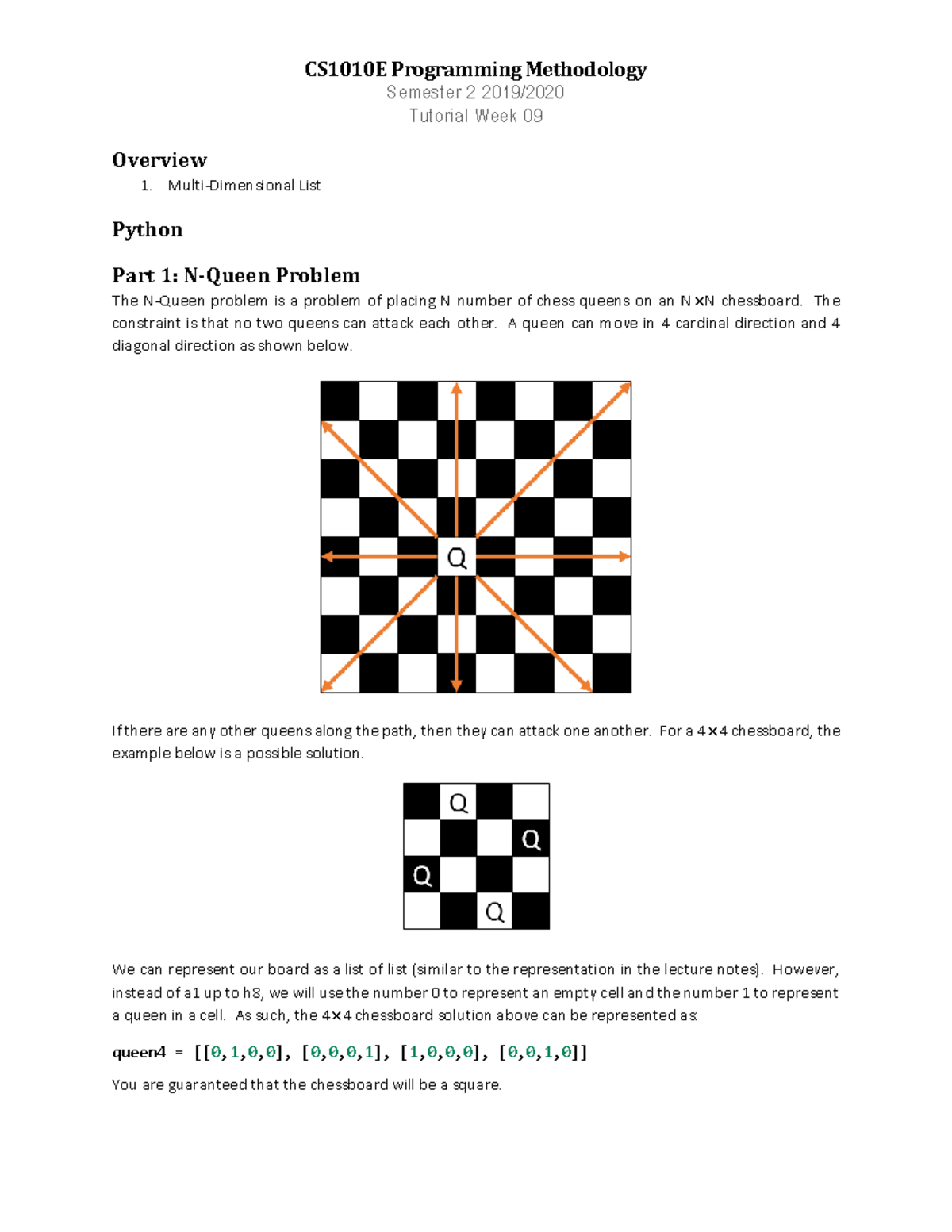 Wk09 Tut Cs1010e Programming Methodology S Emest Er 2 2019 2020 Tut Orial Week 09 Overview 
