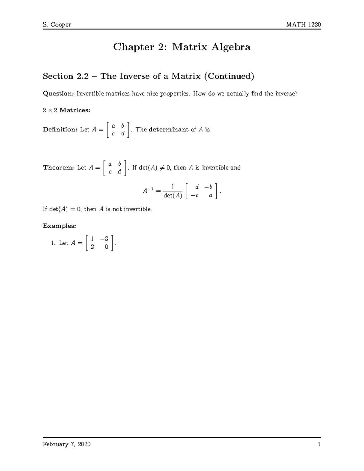 2 - Techniques Of Classical And Linear Algebra detailed notes - Chapter ...