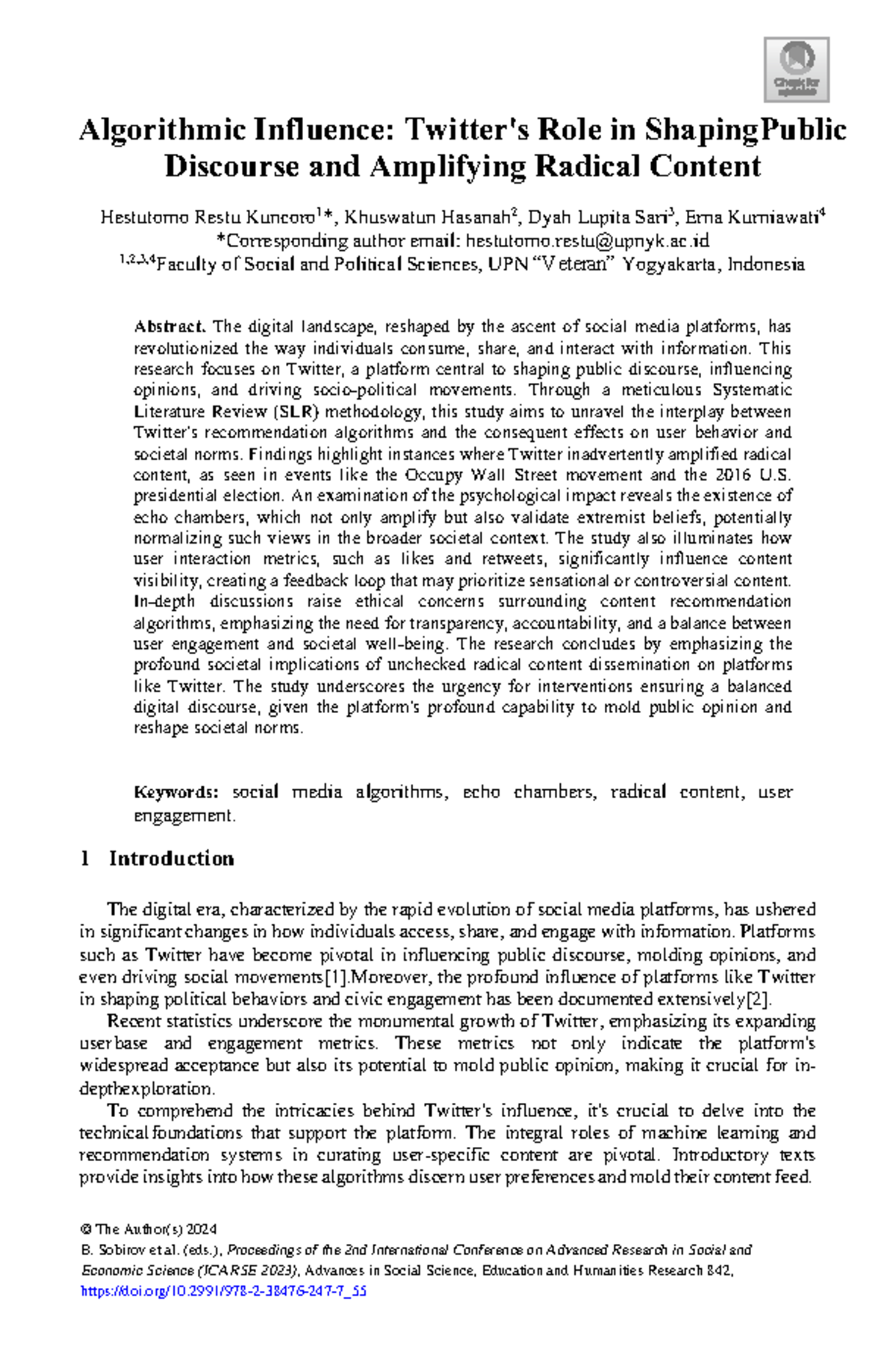 126003291 - good - Algorithmic Influence: Twitter's Role in ...