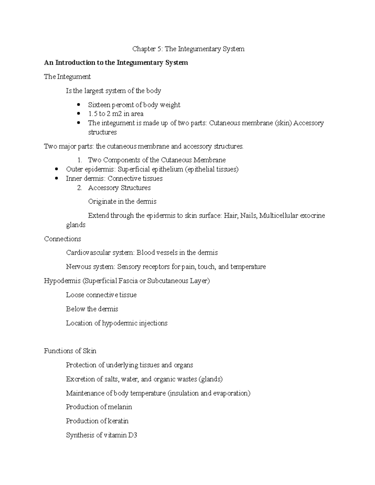 Chap 5 - anatomy - Chapter 5: The Integumentary System An Introduction ...