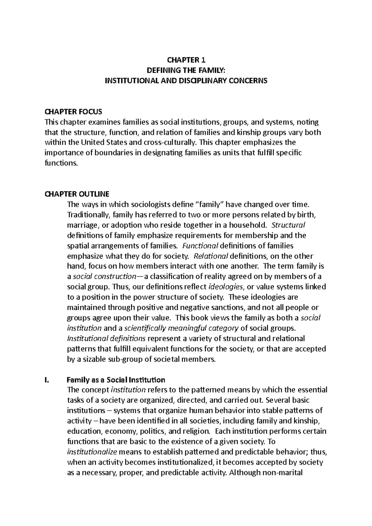 Ch01 Defining the Family Institutional and Disciplinary Concerns ...