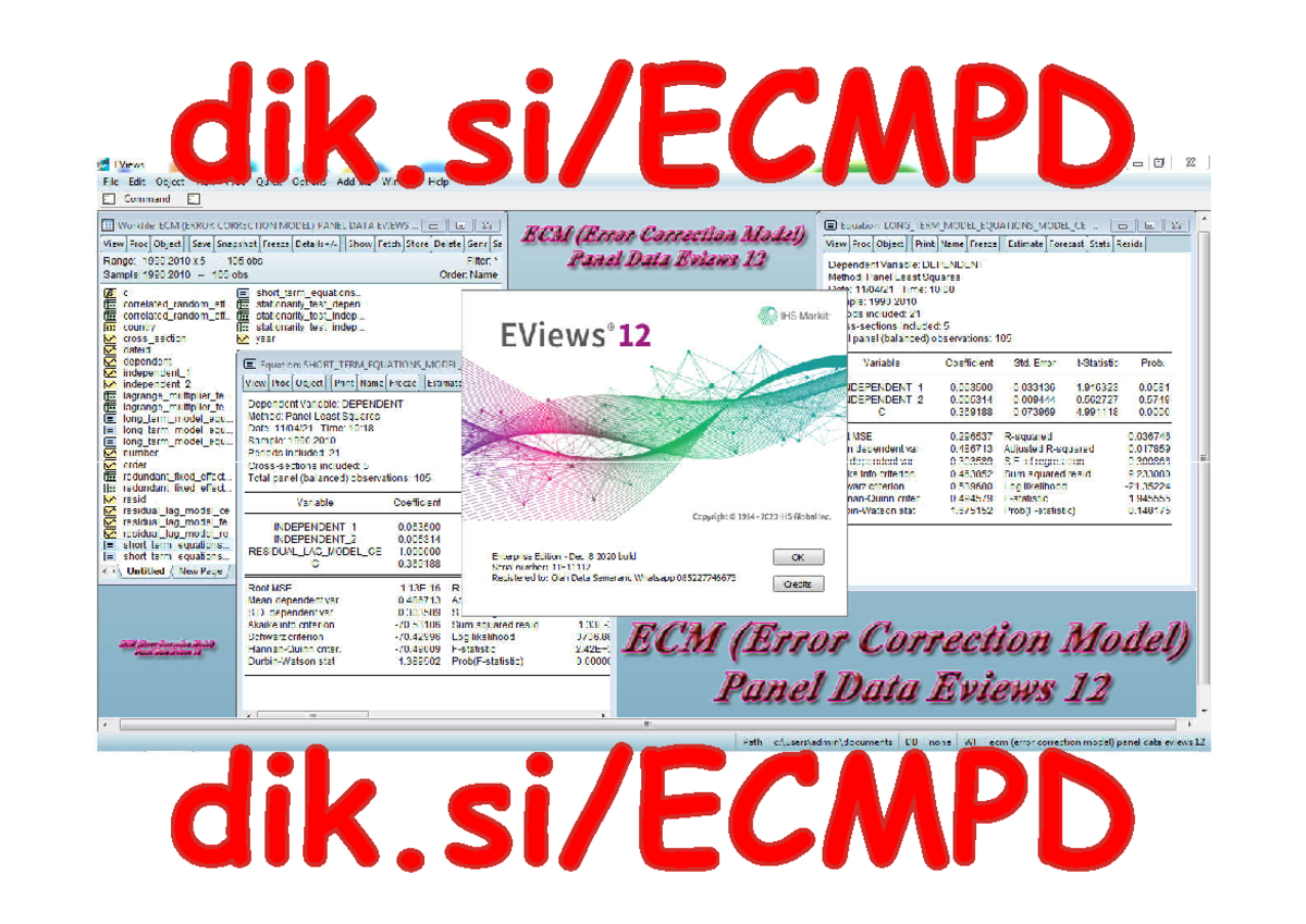 ECM (Error Correction Model) Panel Data Eviews 12 - Statistik Multivariat - Studocu