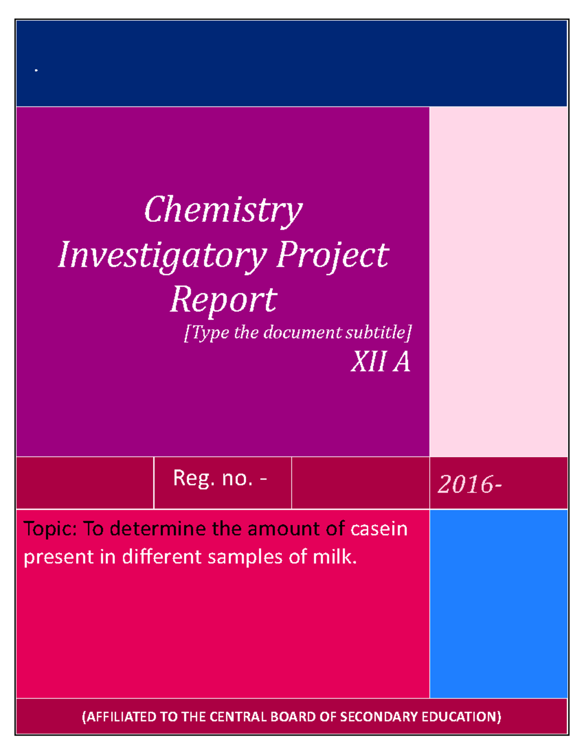Class 12 chemistry project on testing amount of casein in diffrent milk ...